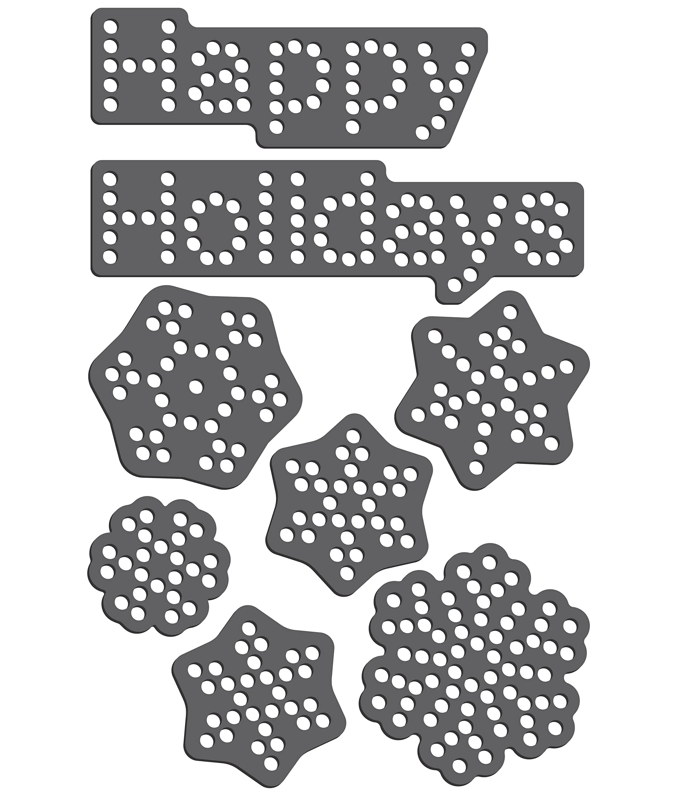 Rhinestone Genie Happy Holidays Magnetic Rhinestone Template, Black ...