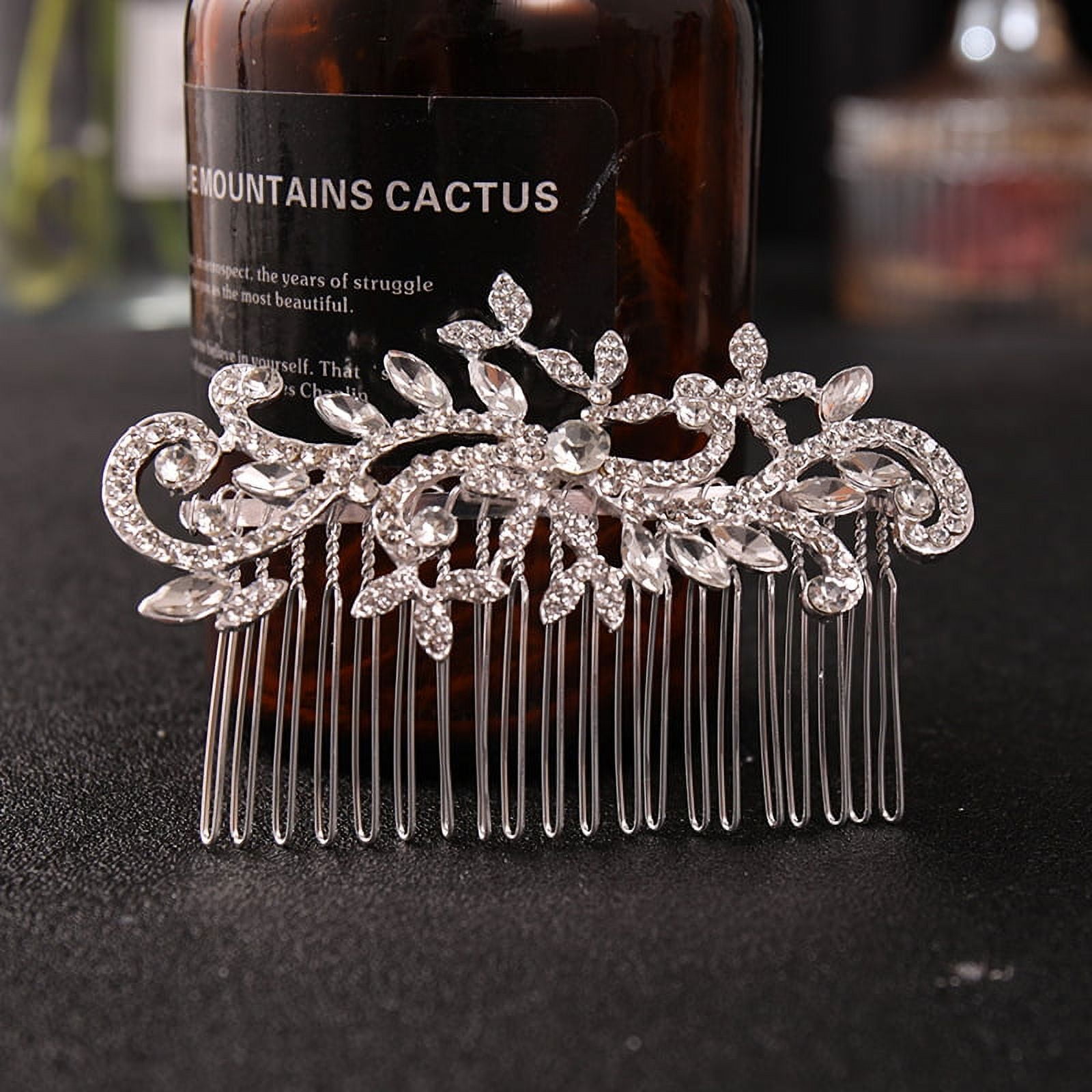 Rhinestone Hair Comb 10-Tooth Design Hair Side Comb Fashion Shiny Alloy ...