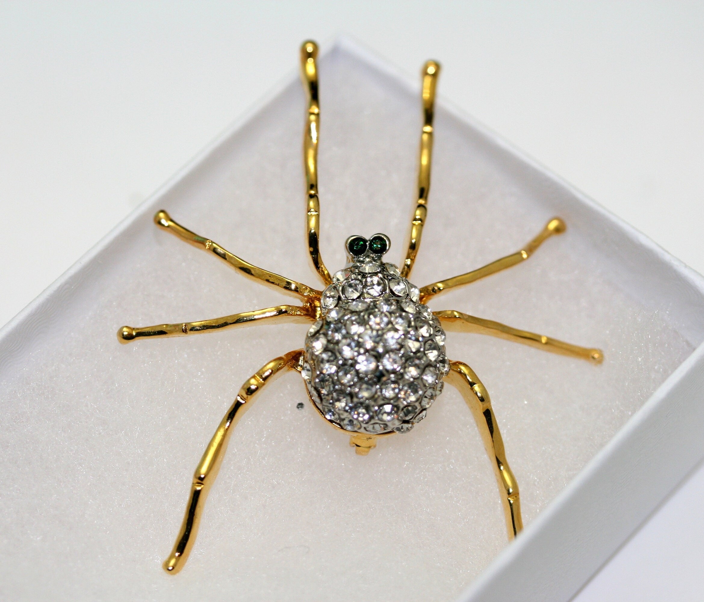 Rhinestone Halloween Crystal Spider Brooches Pins For Man Women Insect ...