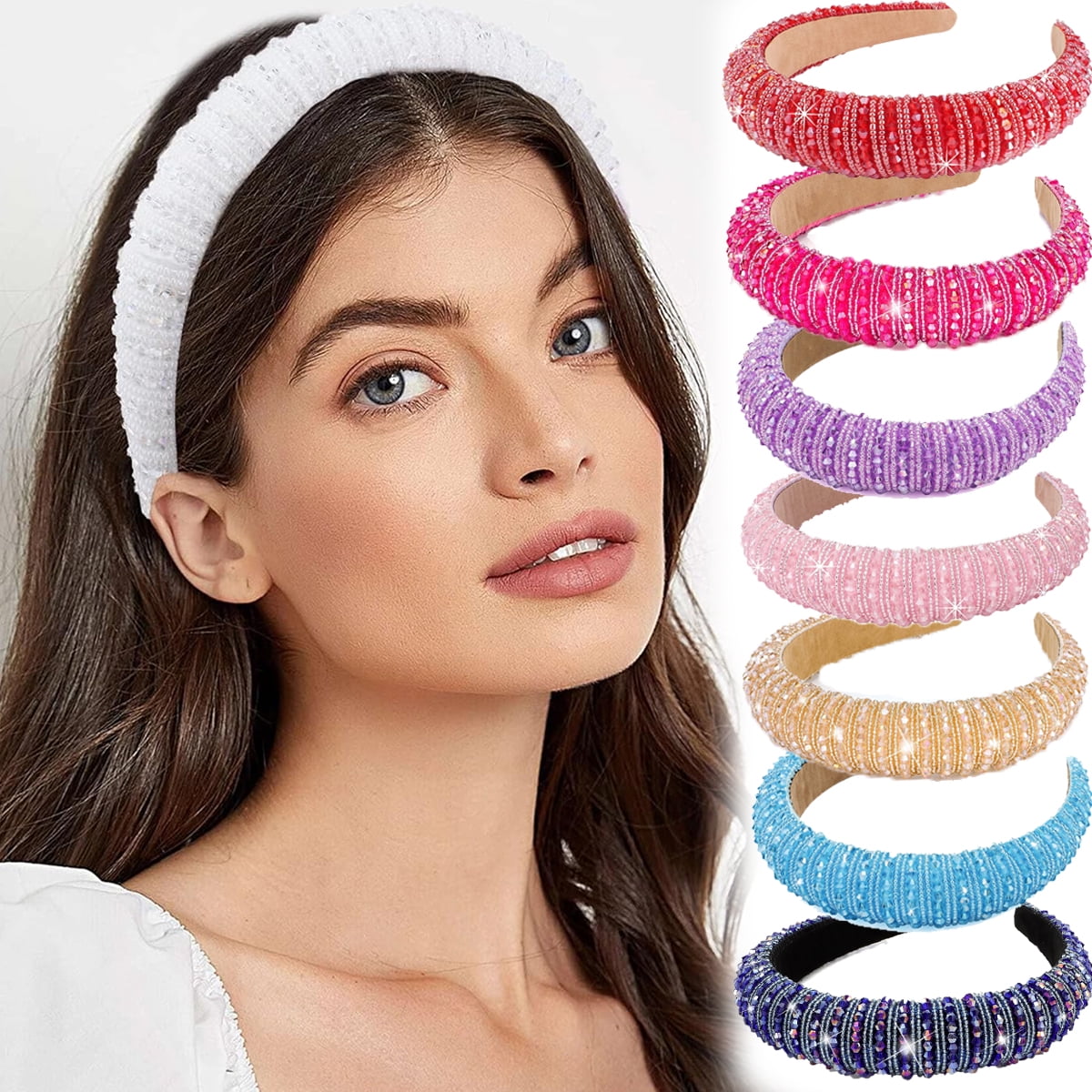 Rhinestone Headband Women Padded Headband Cute Fancy Bling Diamond ...