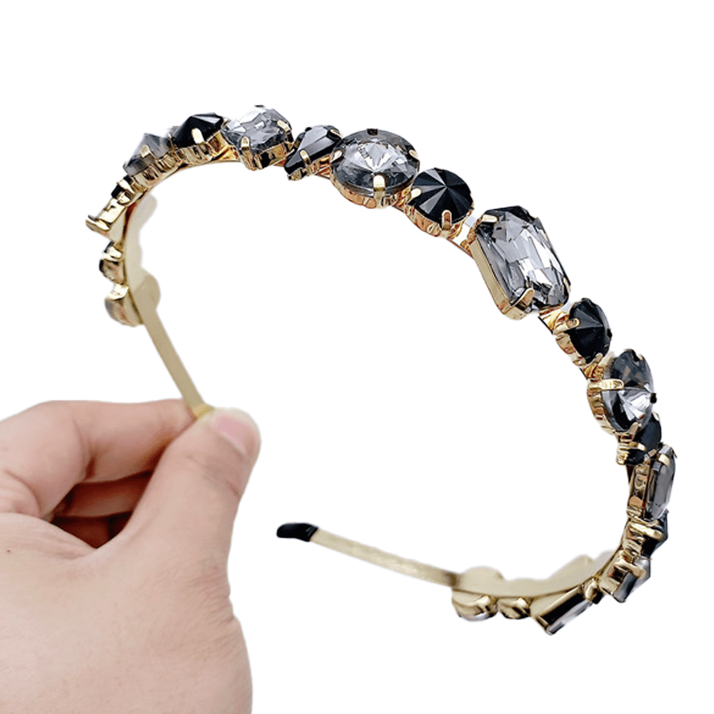 Rhinestone Headbands Jeweled Headband for Women and Girl Gold Sparkly ...