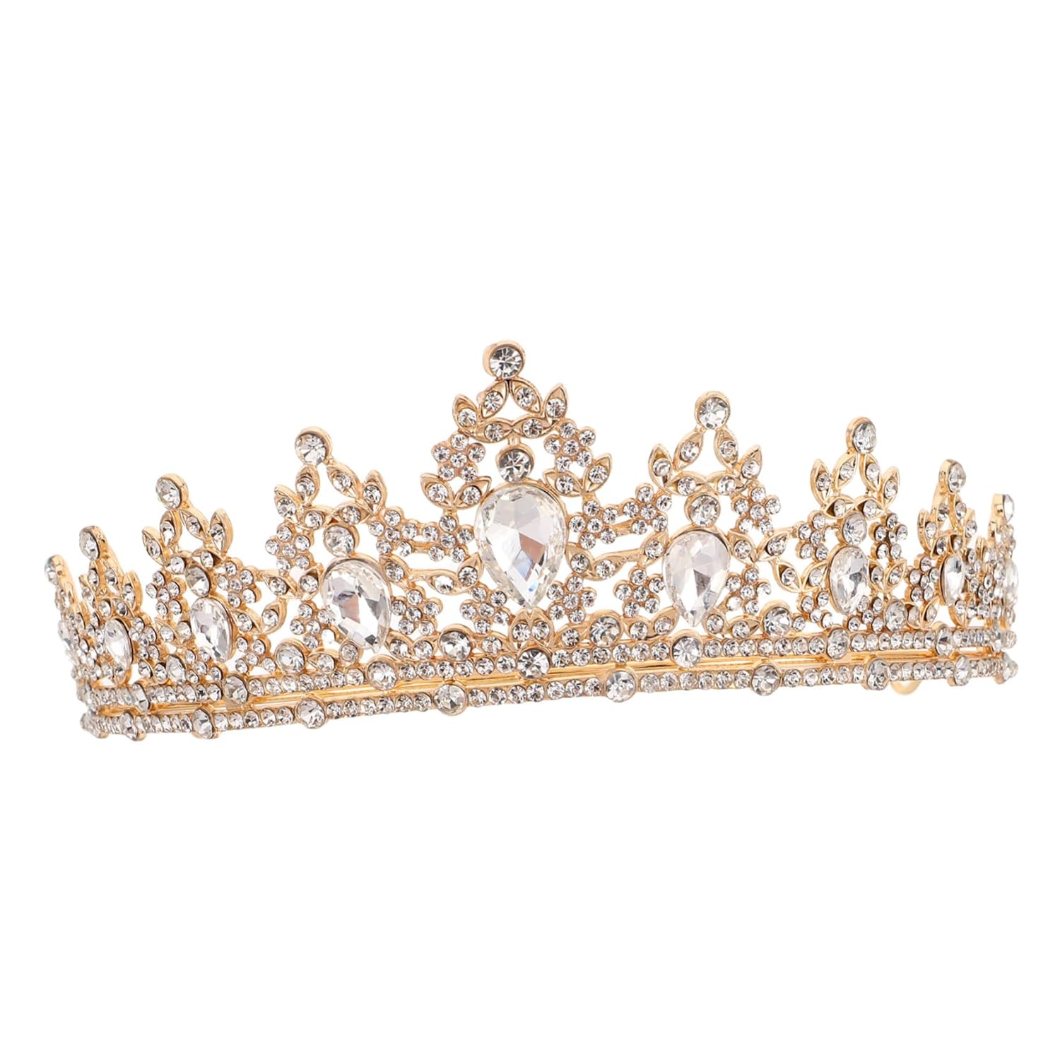 Rhinestone Headpiece for Elegant Bride Pageant Prom Golden Hair ...