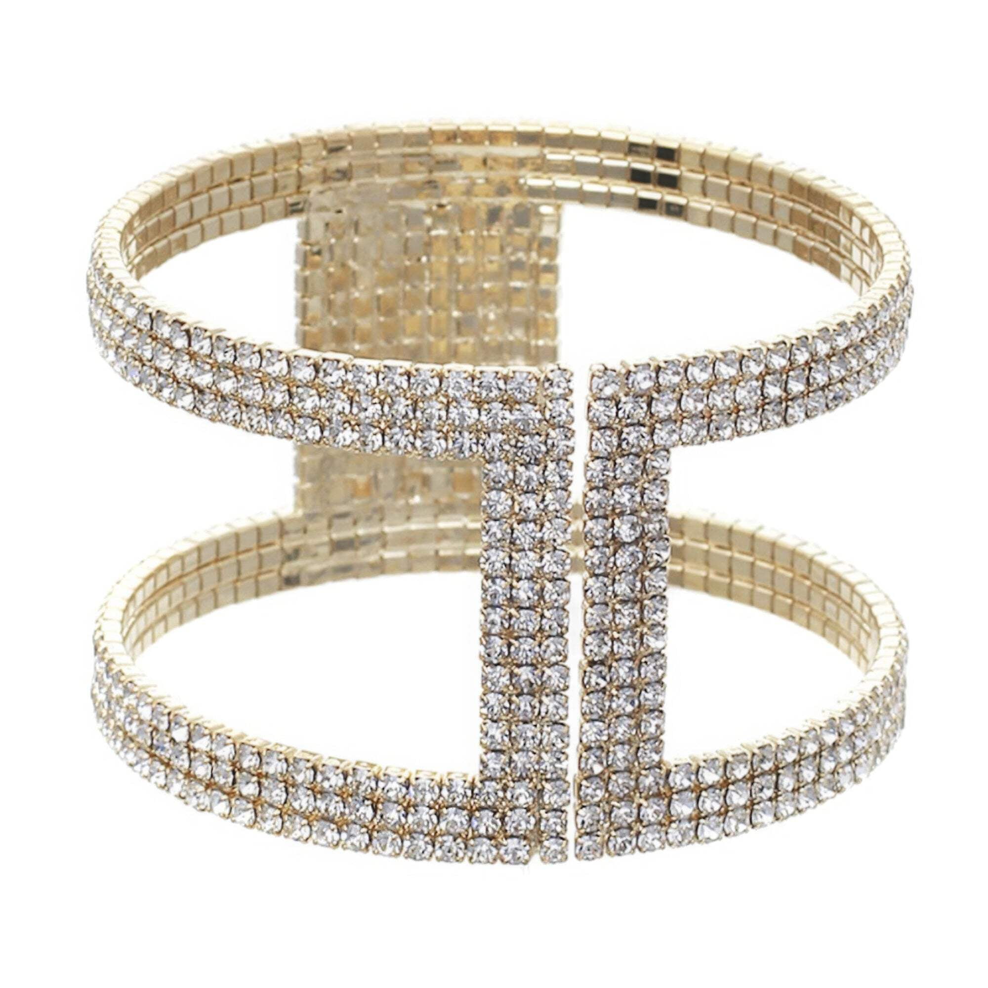 Rhinestone I Shape Memory Wire Bracelet - Walmart.com