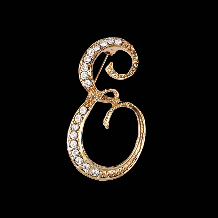 Rhinestone Initial Brooch Pin For Women Letter Brooch Metal Pin For Hat ...