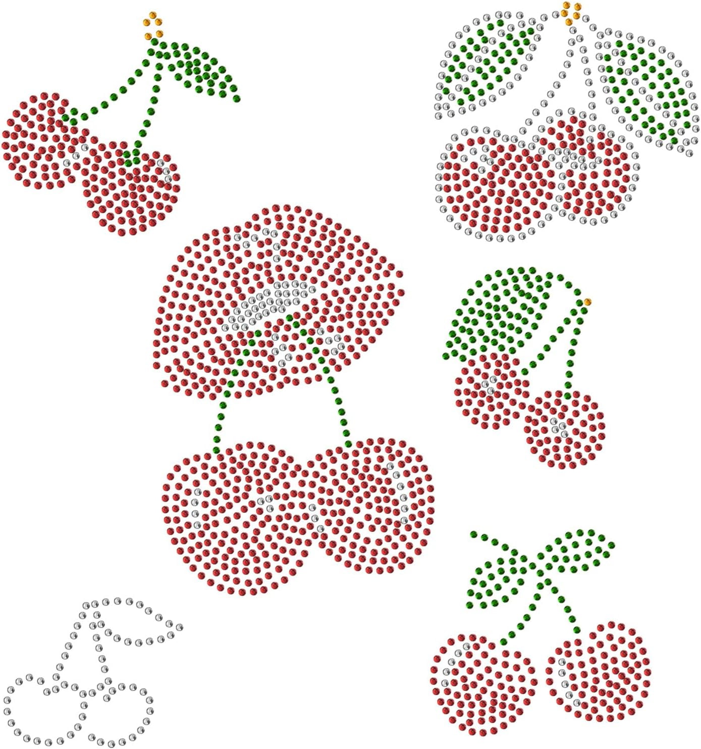 Rhinestone Iron on Transfers Cherry Red Lips Applique Decal Bling Clear ...