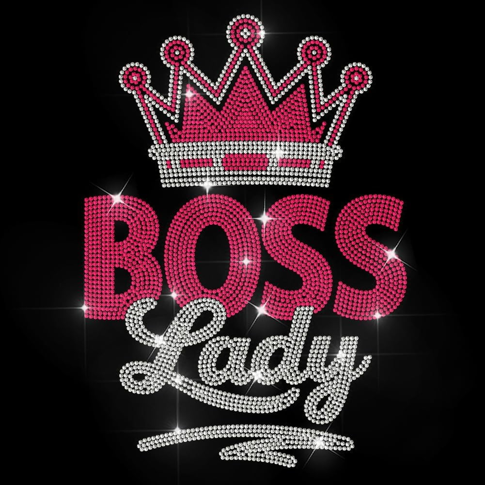 Rhinestone Iron on Hotfix Boss Lady Heat Transfer Decal Rhinestone ...