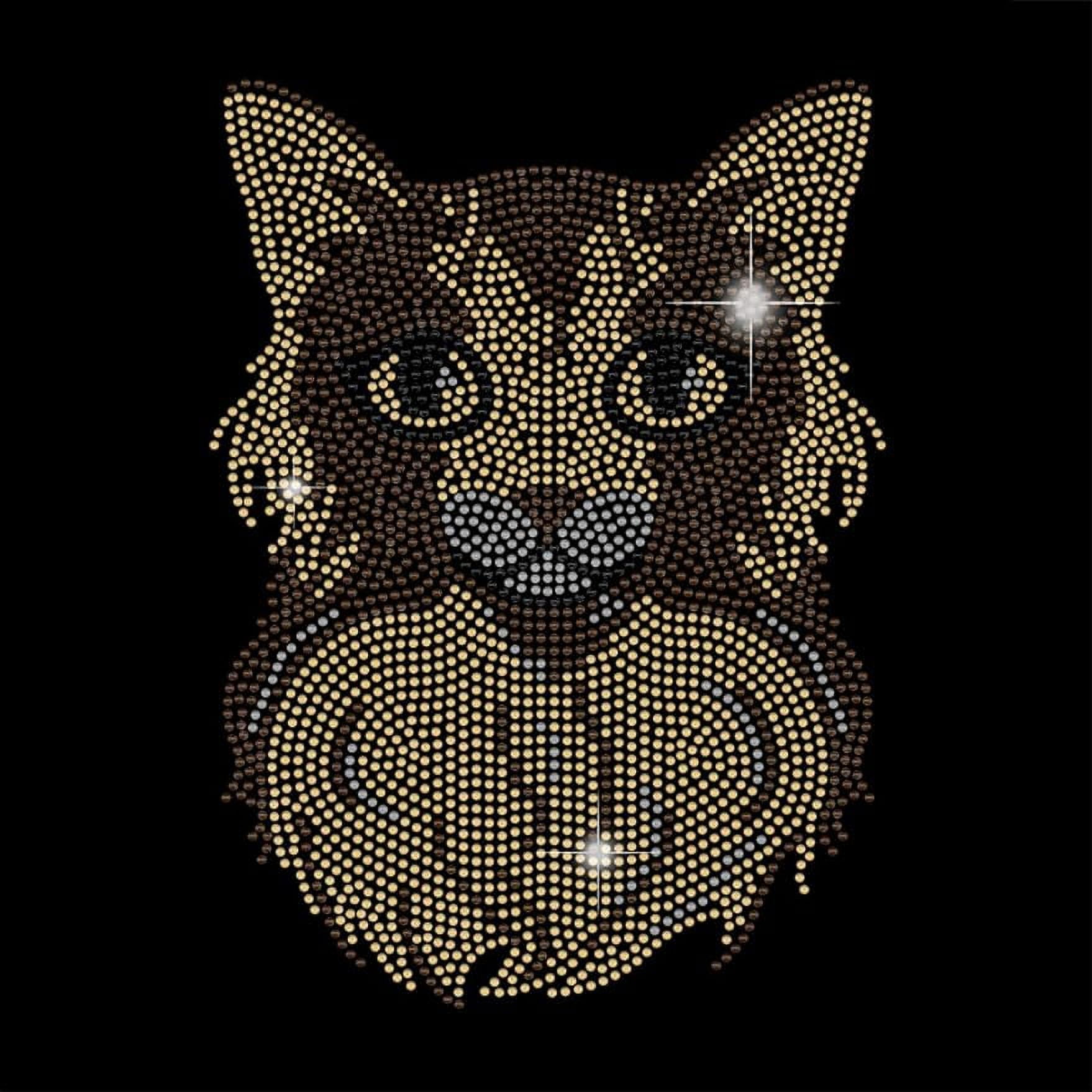 Rhinestone Iron on Hotfix Transfer Decal Cat Plush Crystal Rhinestone ...