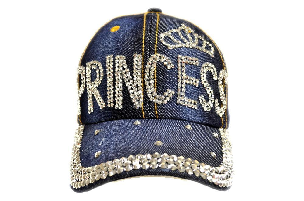 Rhinestone Jeweled Princess Logo And Crown Design Adjustable Cap ...