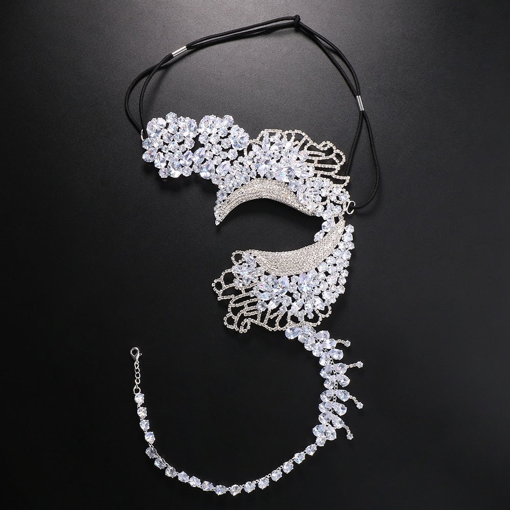 Rhinestone Mask Masquerade Masks Women Halloween Mask Venetian Mask ...