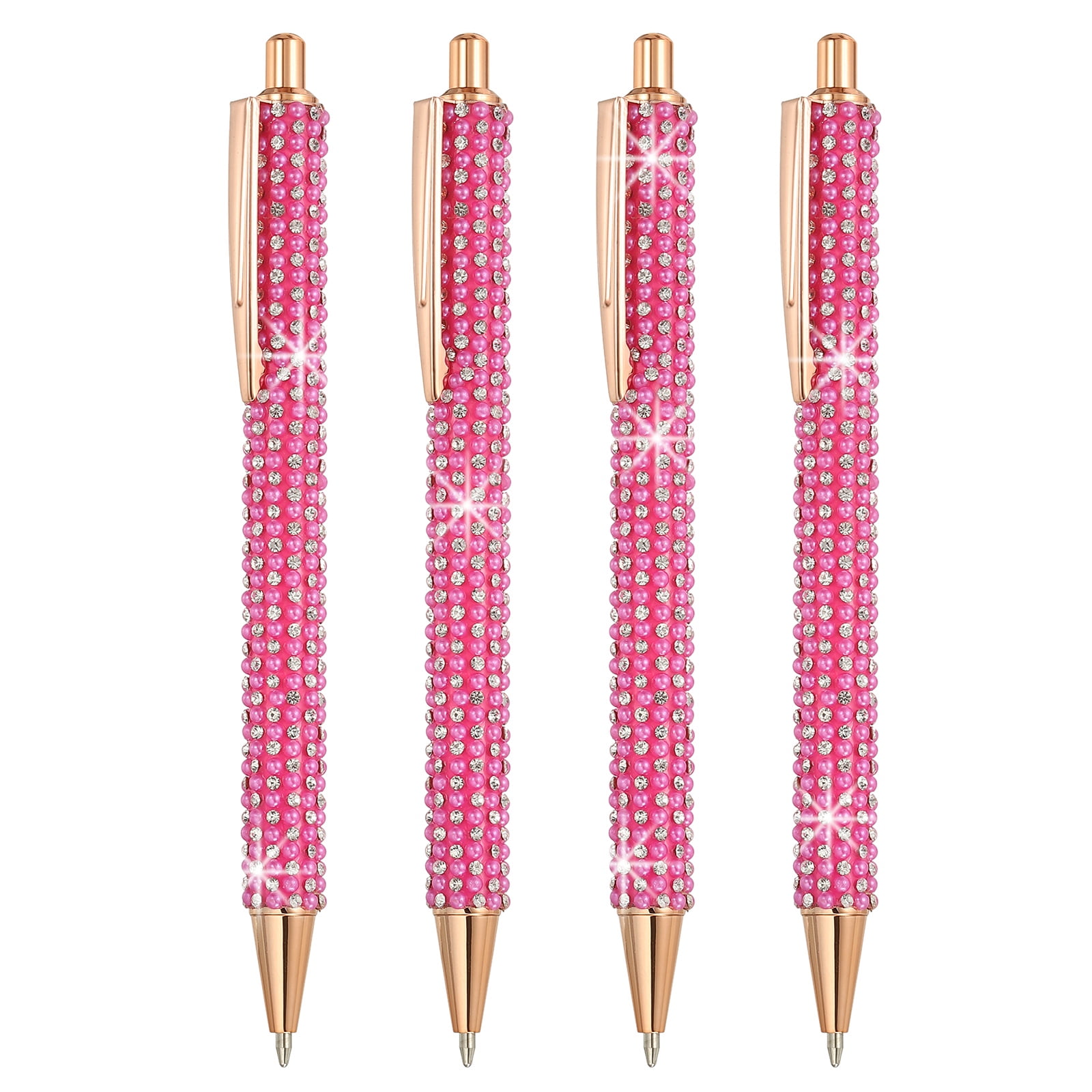Rhinestone Metal Ballpoint Pen 4 Pack Crystal Pearl Pens Black Ink 1 ...
