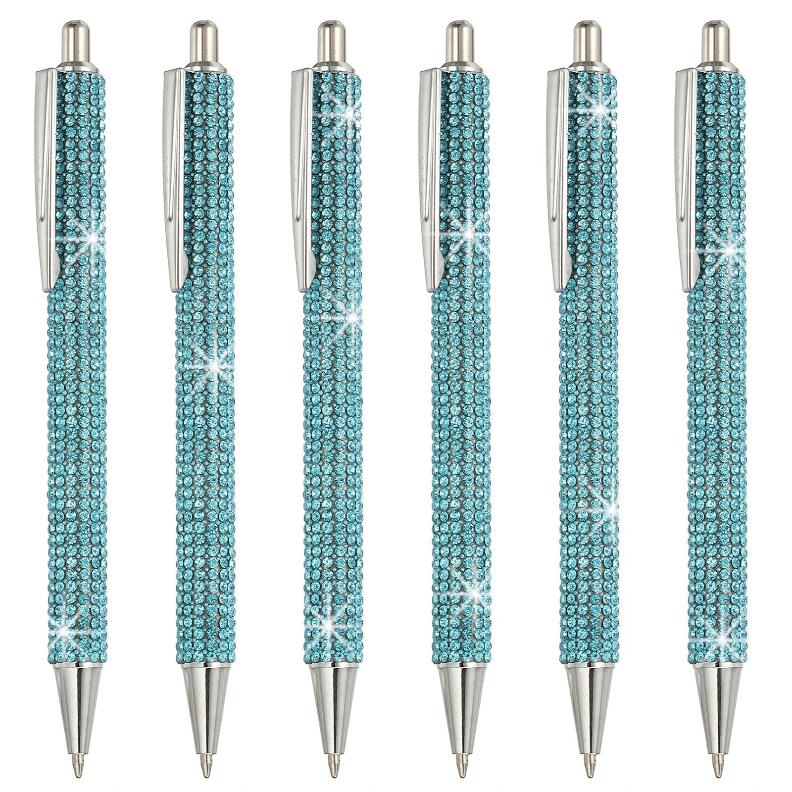 Rhinestone Metal Ballpoint Pen 6 Pack Crystal Diamond Pens Black Ink 1 ...