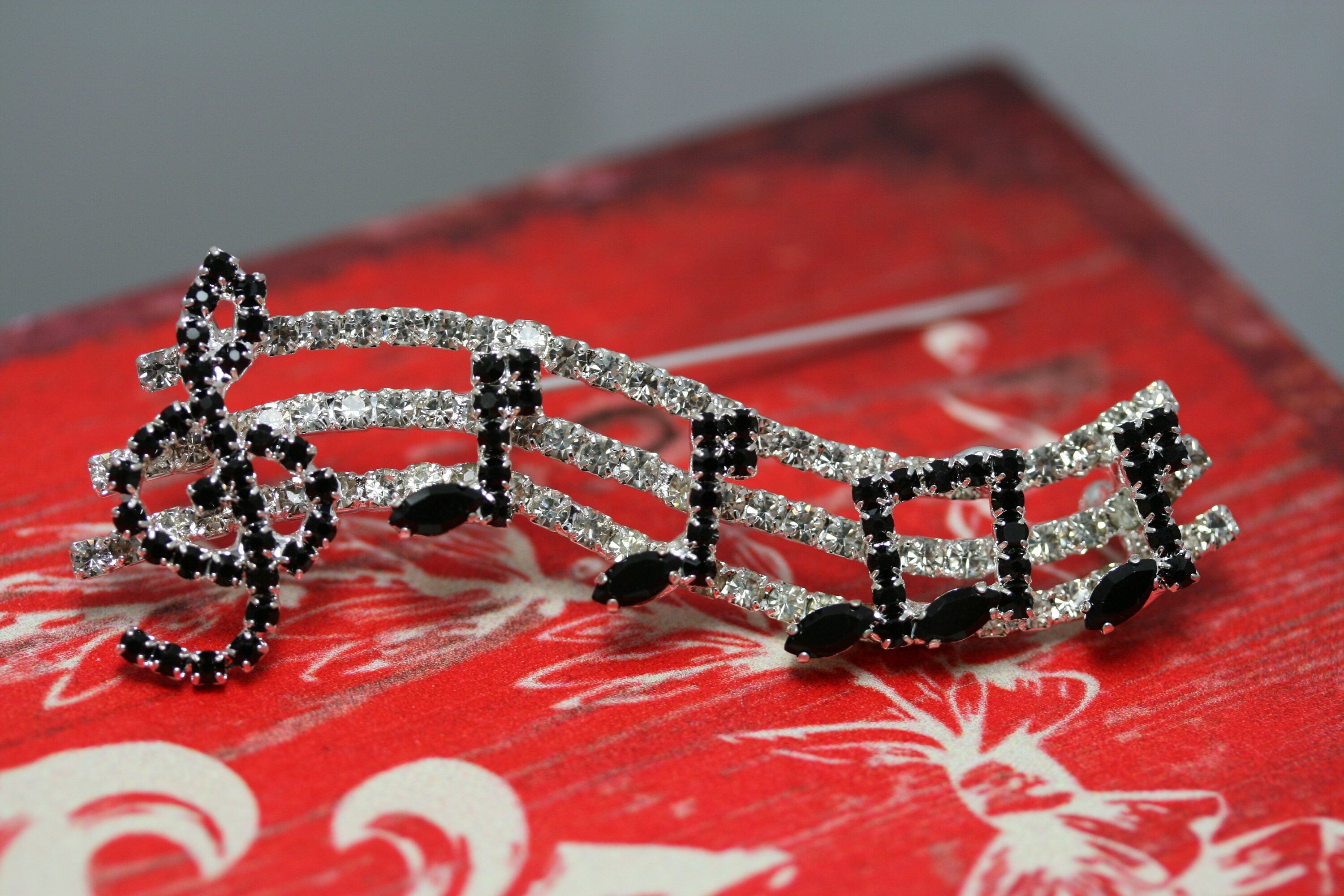 Just Love Jewels Rhinestone Silver and Black Music Notes Brooch, Music ...