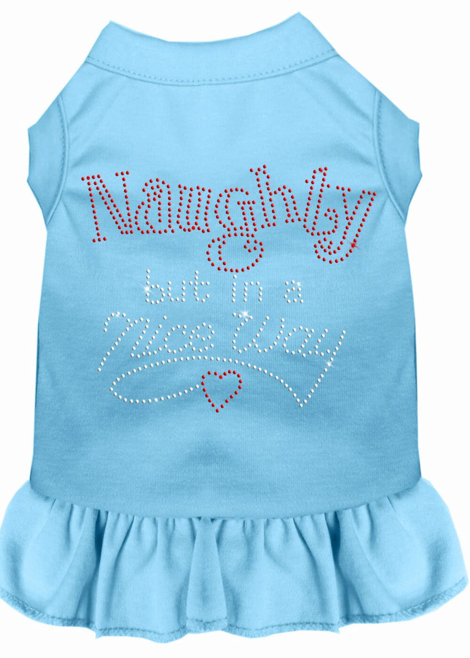 Mirage Pet Rhinestone Naughty but in a nice way Dress Baby Blue XS ...