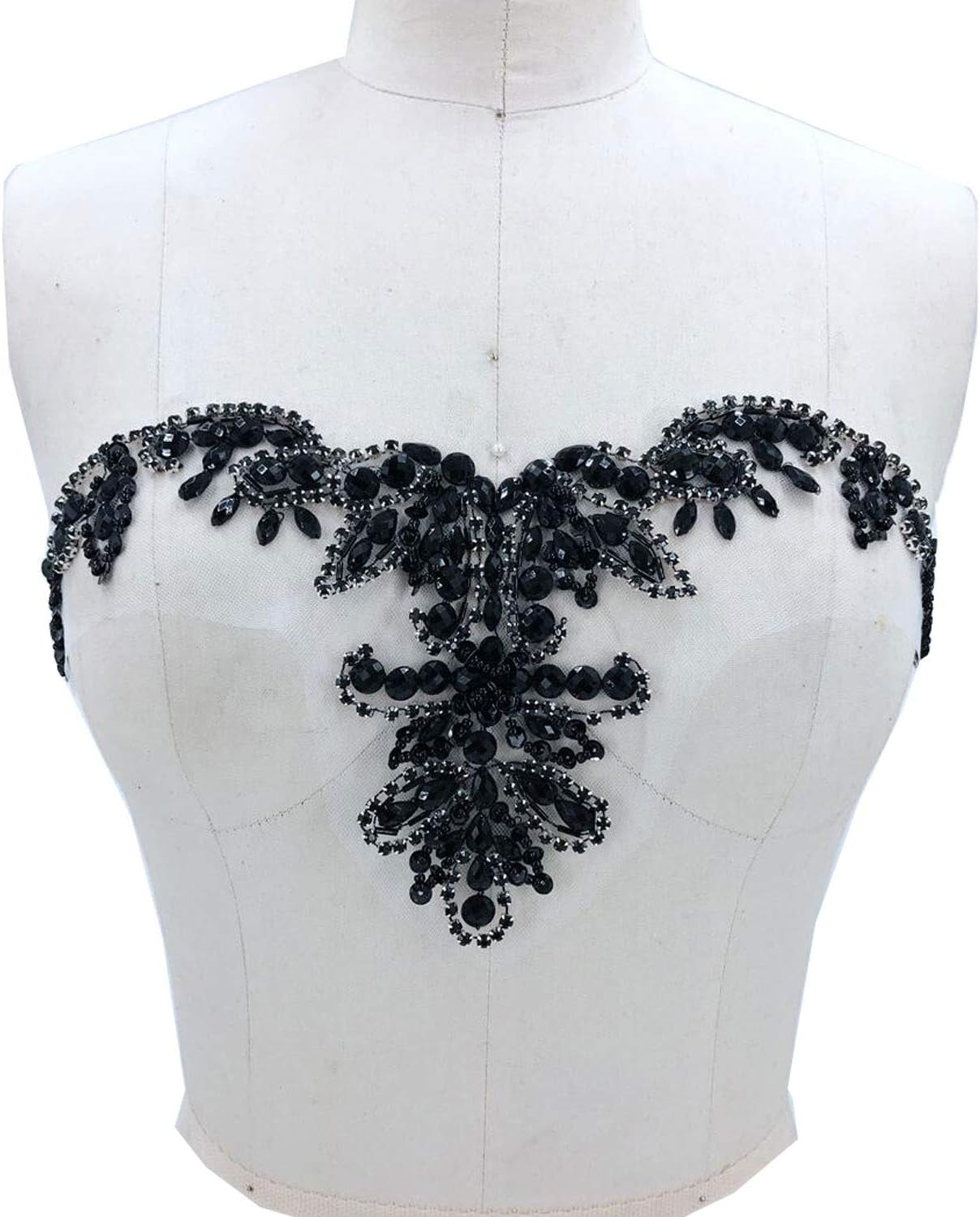 Rhinestone Neckline Trims Beaded Sequined Bodice Appliques Stitch ...