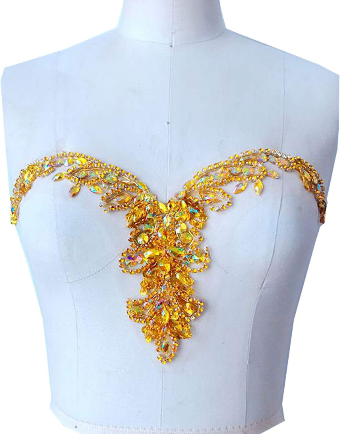 Rhinestone Neckline Trims Beaded Sequined Bodice Appliques Stitch ...