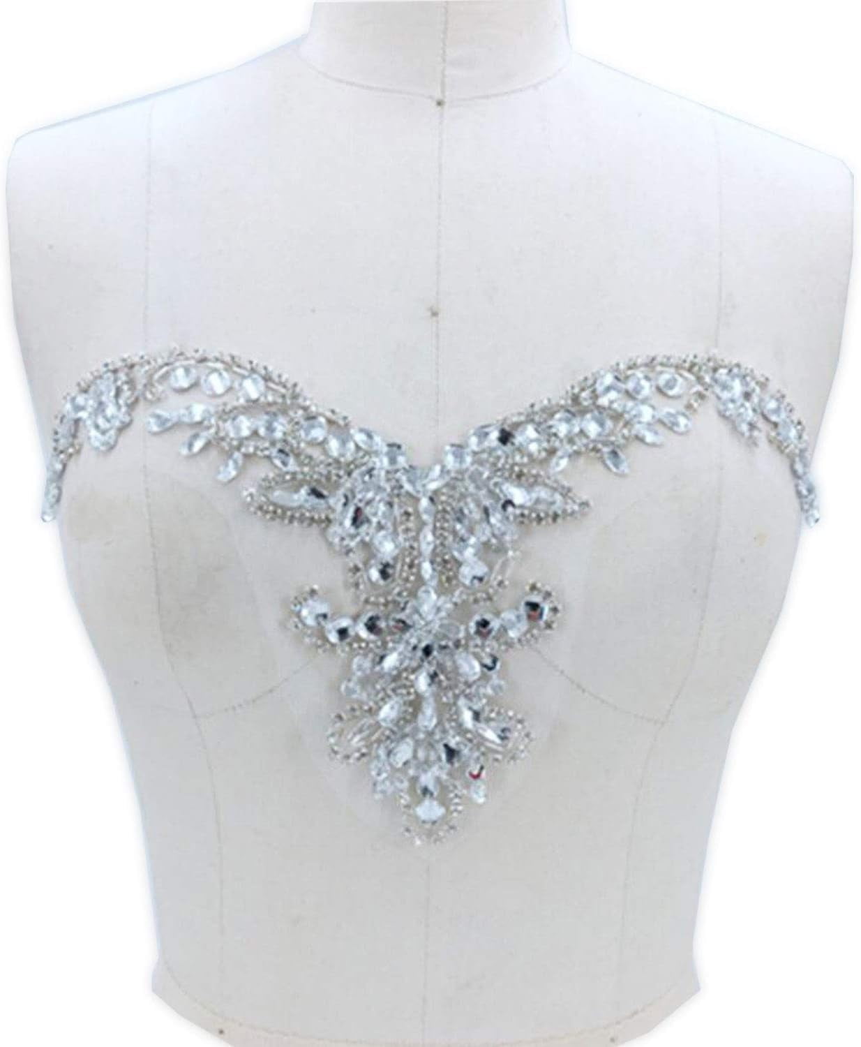 Rhinestone Neckline Trims Beaded Sequined Bodice Appliques Stitch ...