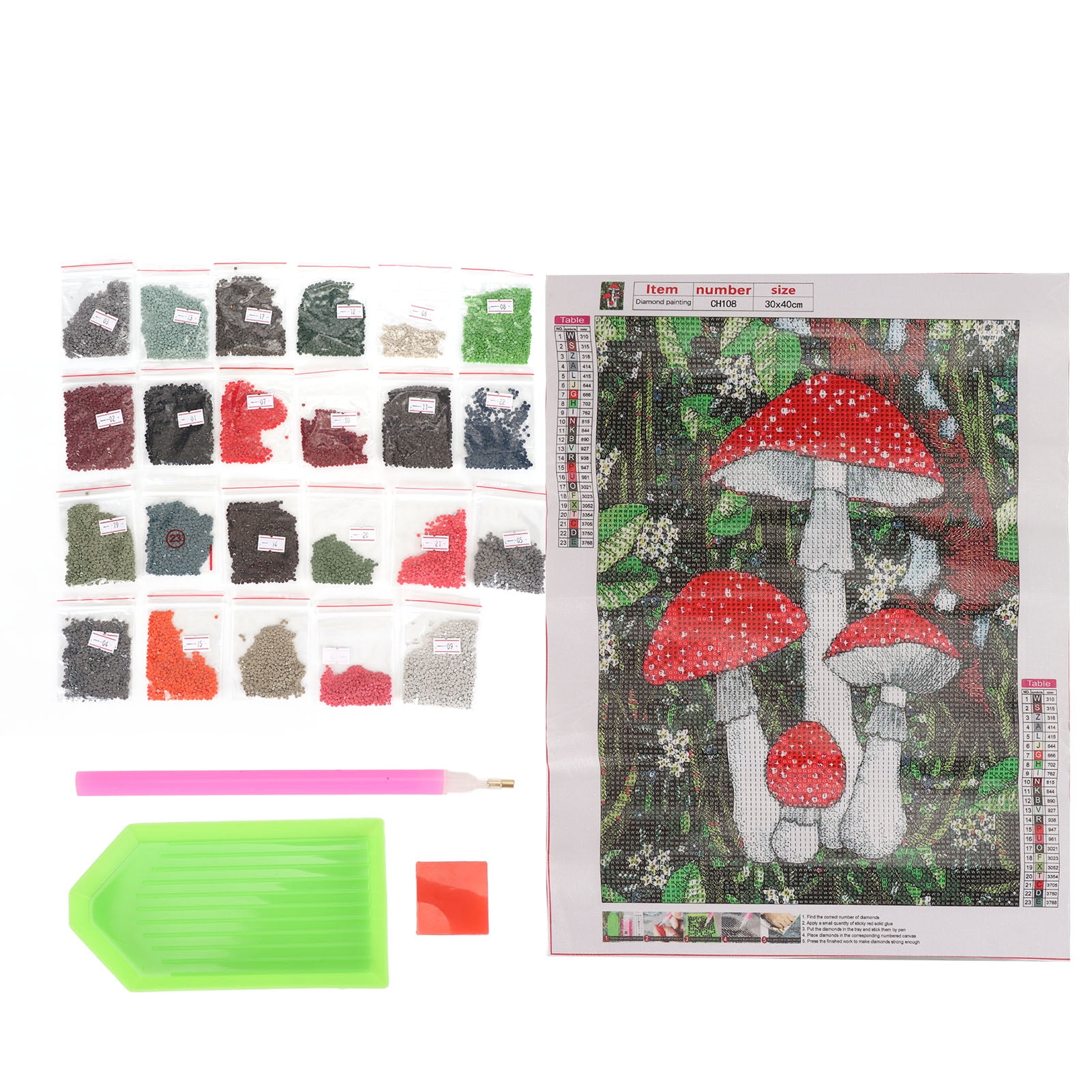 Rhinestone Painting Kit Mushroom Pattern Exquisite Colors Light Weight ...
