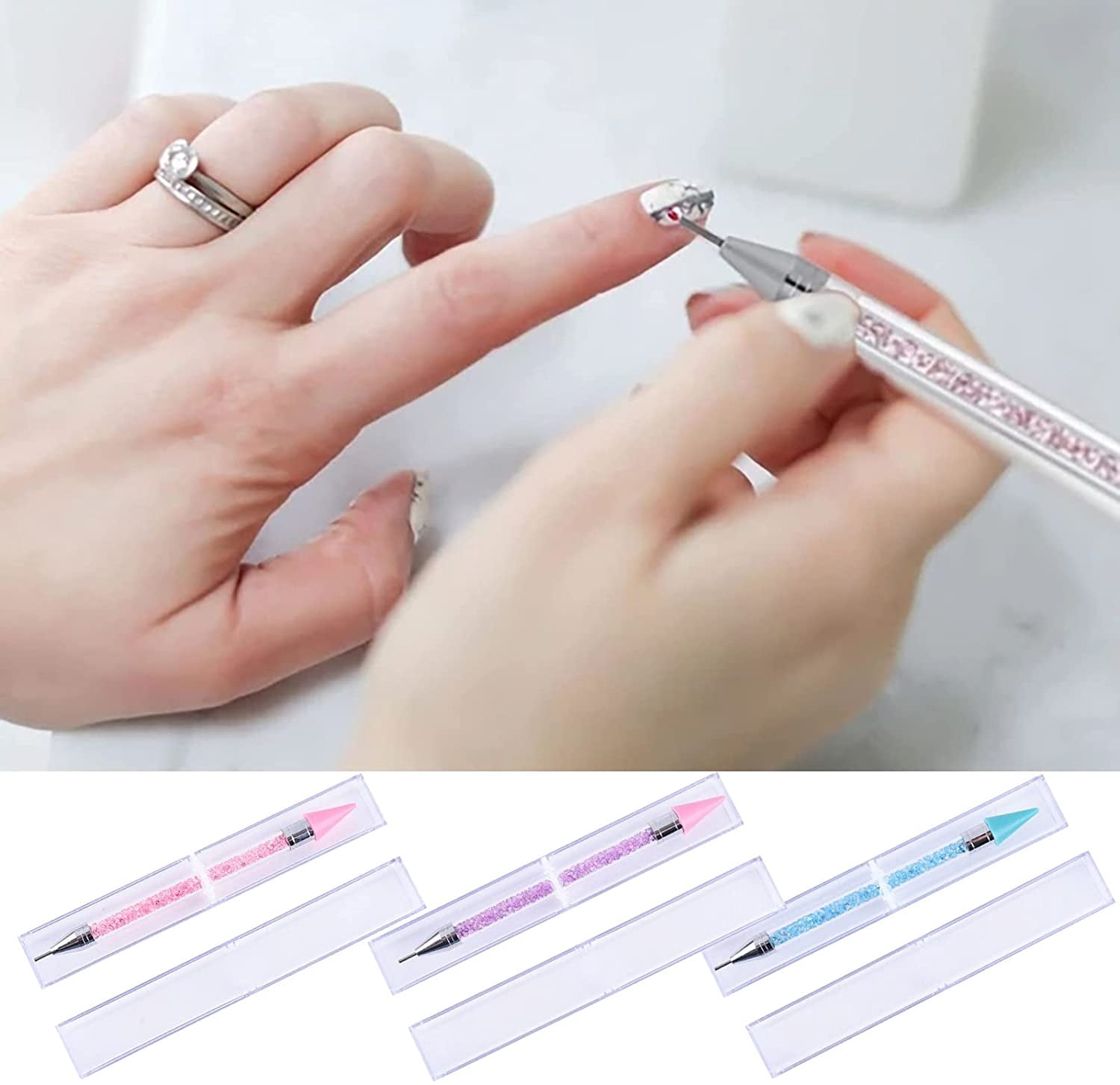 Rhinestone Picker Dotting Pen, Dual-Ended Nail Rhinestones Picker ...