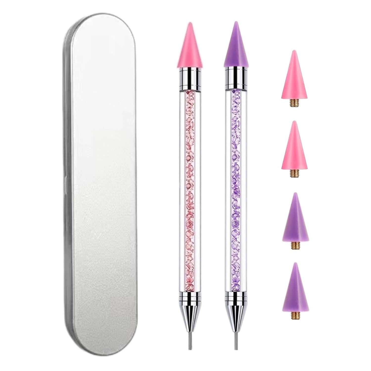 Rhinestone Picker Tool with 2 Wax Tips - Dual-Ended Nail Dotting Tool ...
