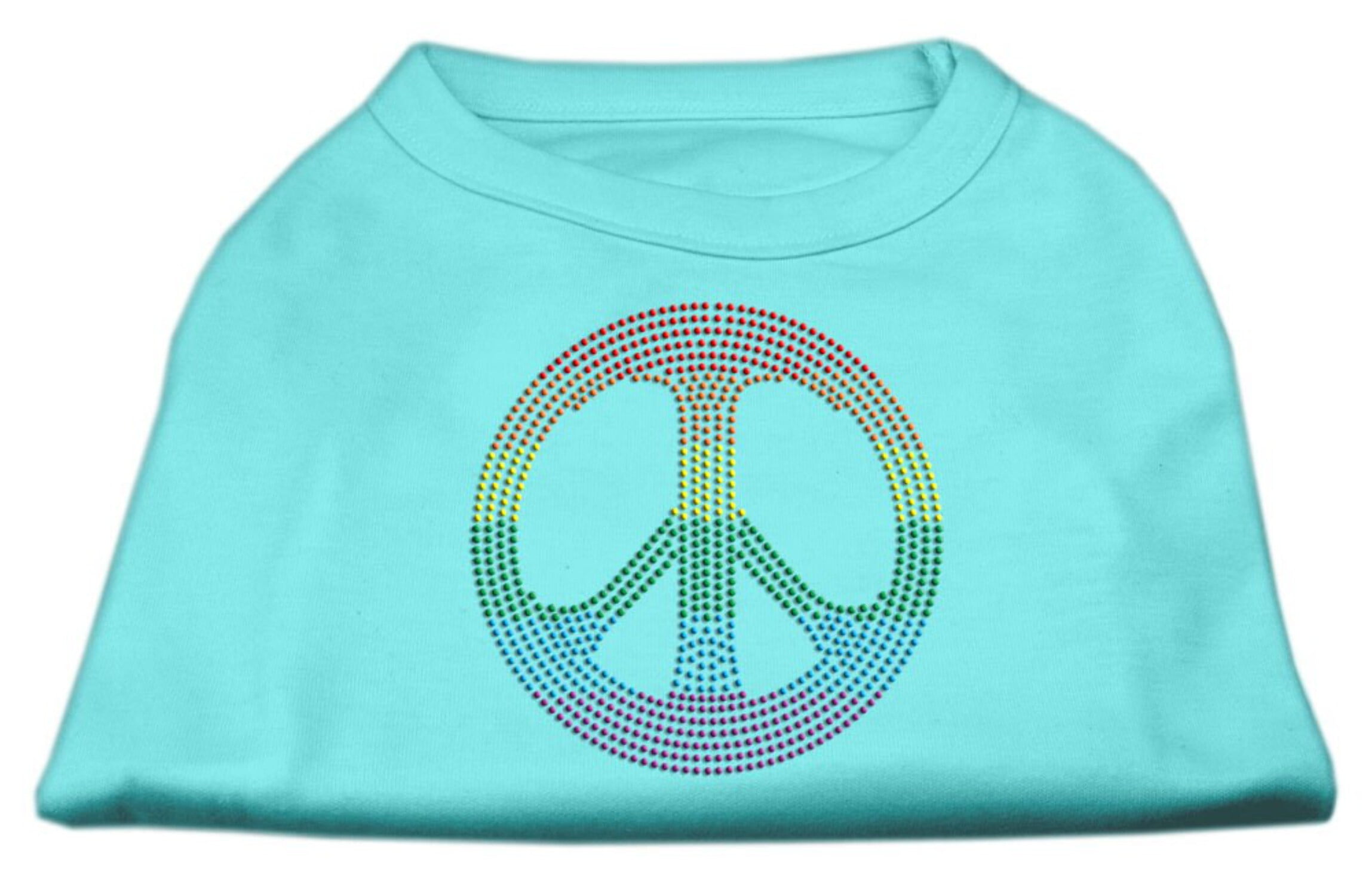 Pet Dog Cat Shirt Rhinestone, "Rainbow Peace Sign" - Walmart.com