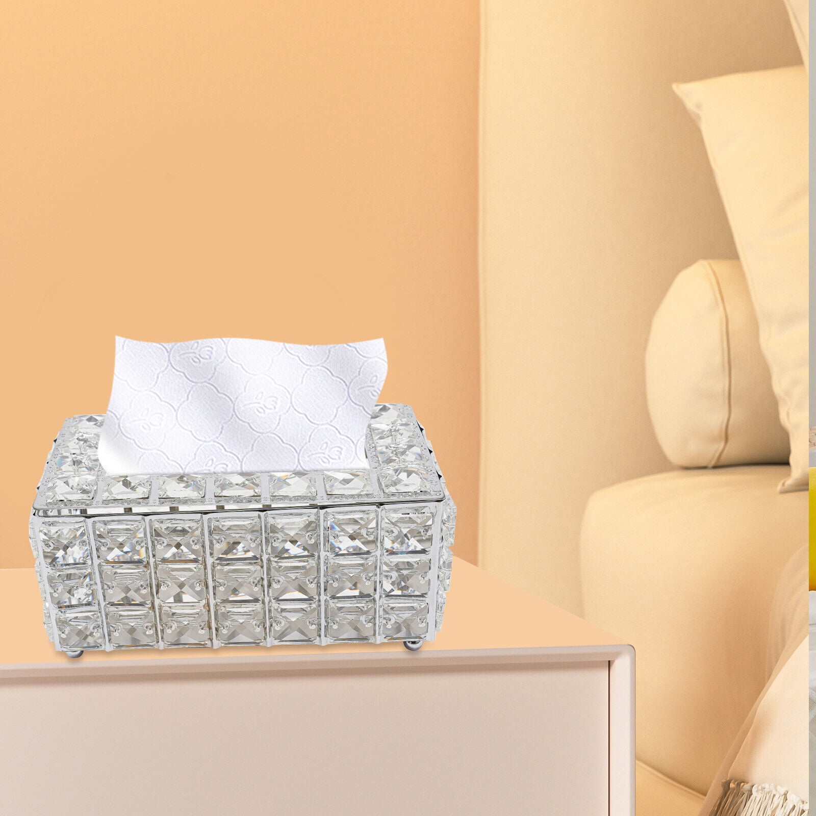 Rhinestone Rectangular Crystal Tissue Box Napkin Case Paper Tissue ...