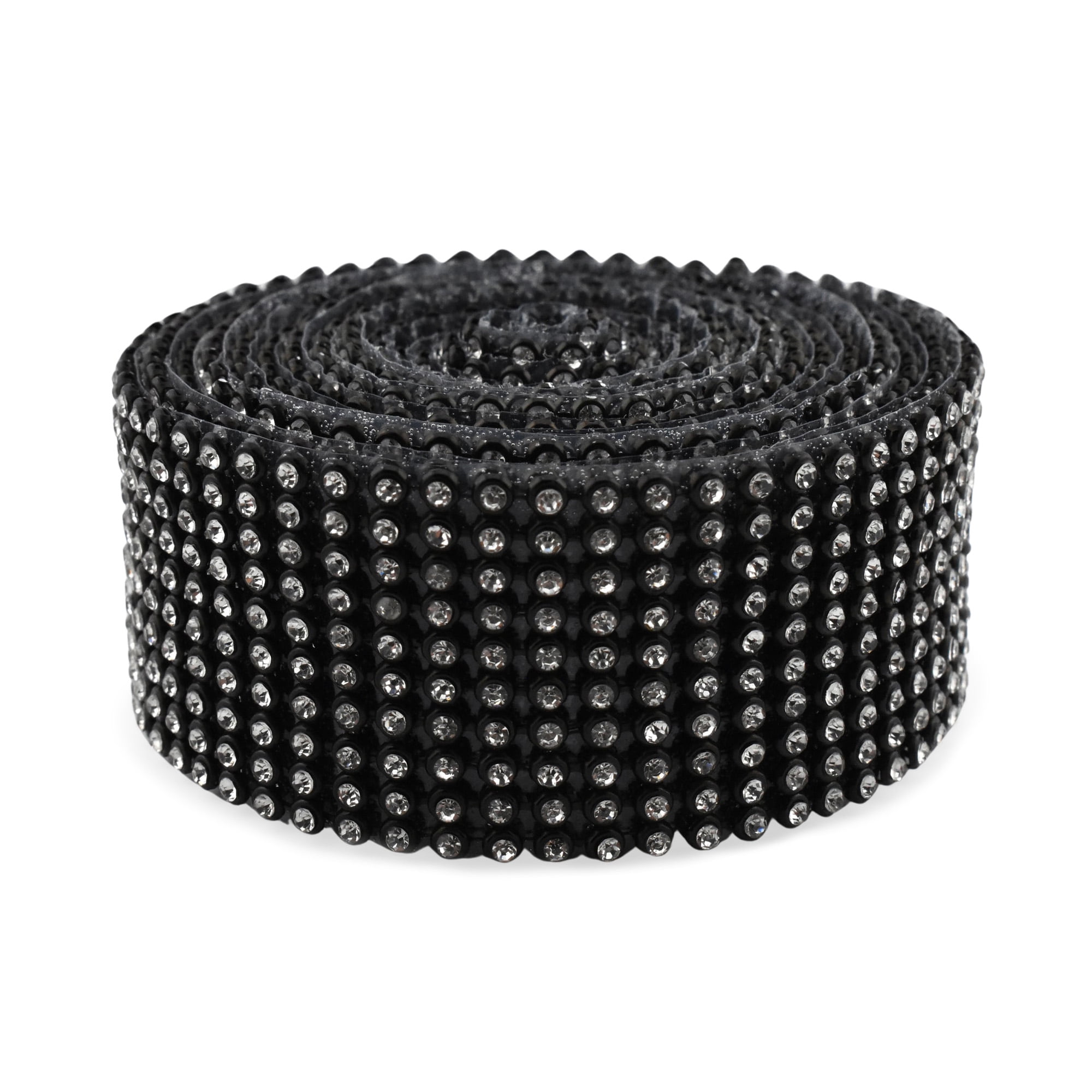 Rhinestone Ribbon Craft Trim, 1-1/4-inch, 2-yard, Black - Walmart.com