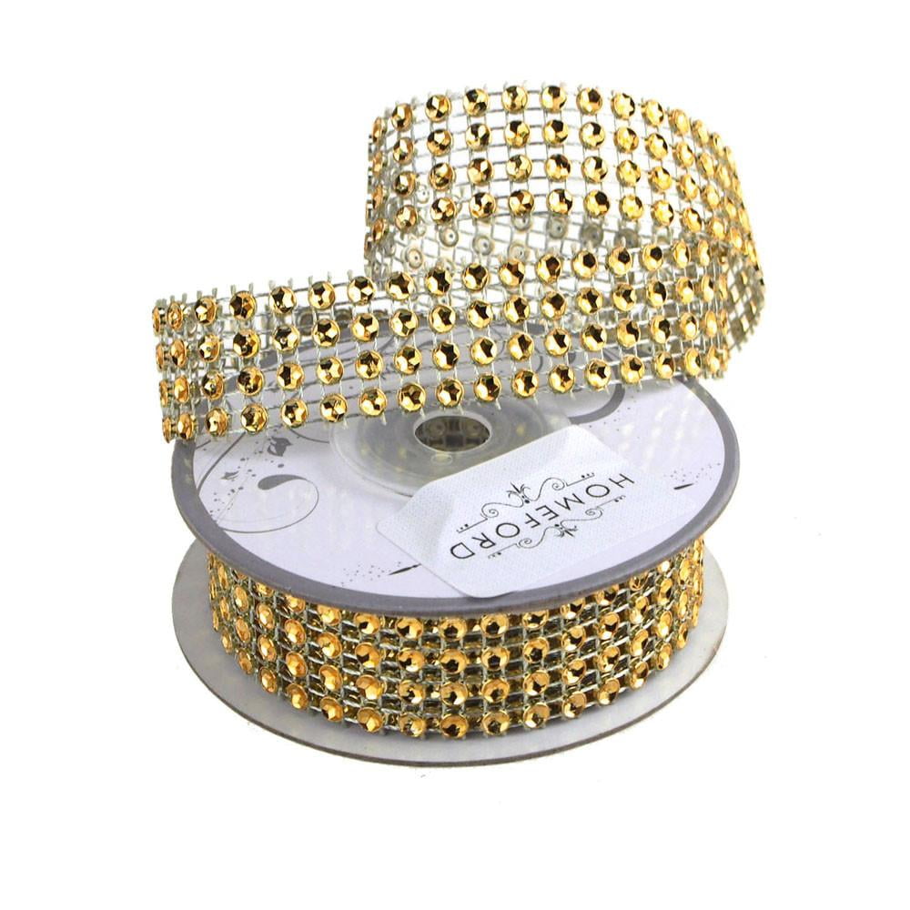 Rhinestone Ribbon Craft Trim, 3/4-Inch, 3 Yards, Gold - Walmart.com