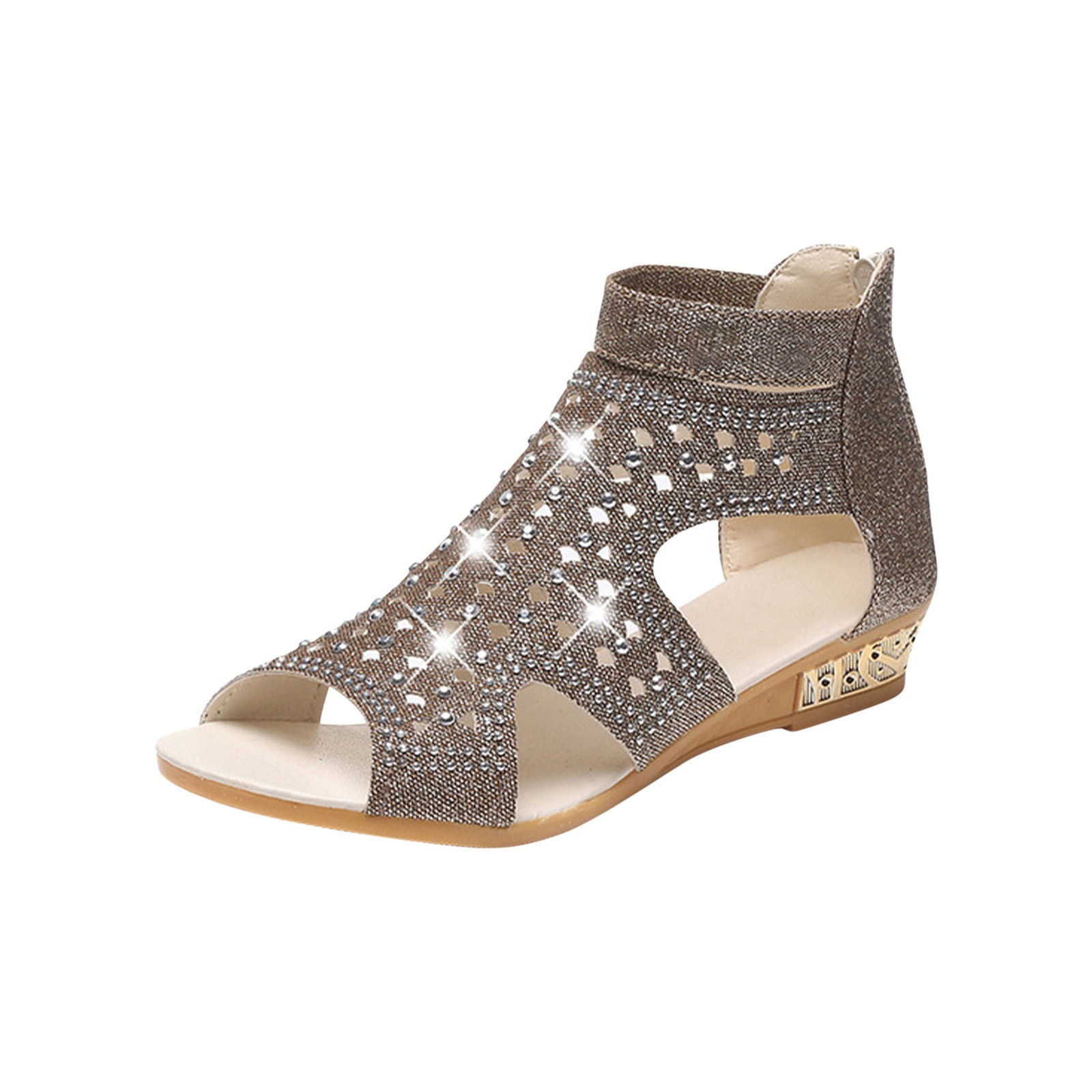 Rhinestone Sandals for Women Casual Summer Womens Wedge Platform ...