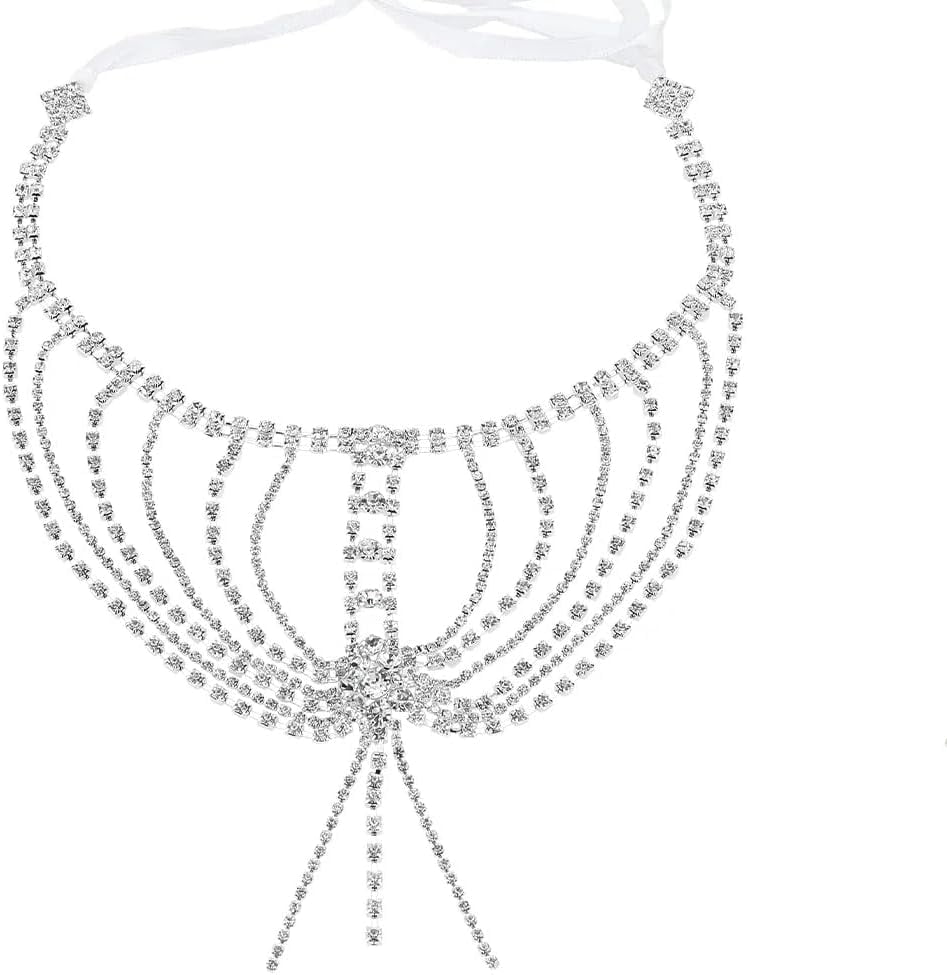 Rhinestone Single Shoulder Chains Rhinestones Sexy Shoulder Bra Body ...