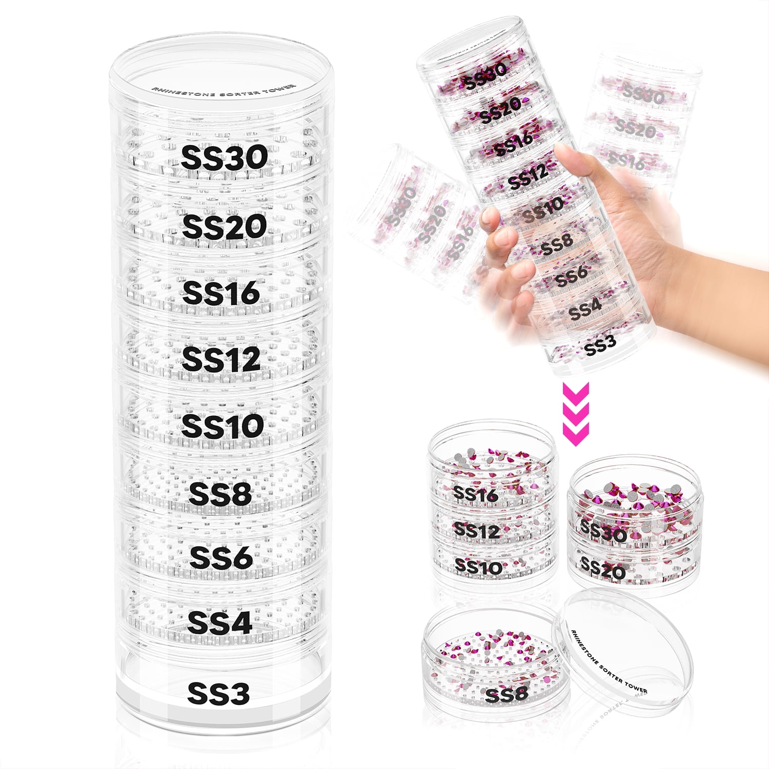 Rhinestone Sorter Tower, Rhinestone Sorter by Size for Crafts ...