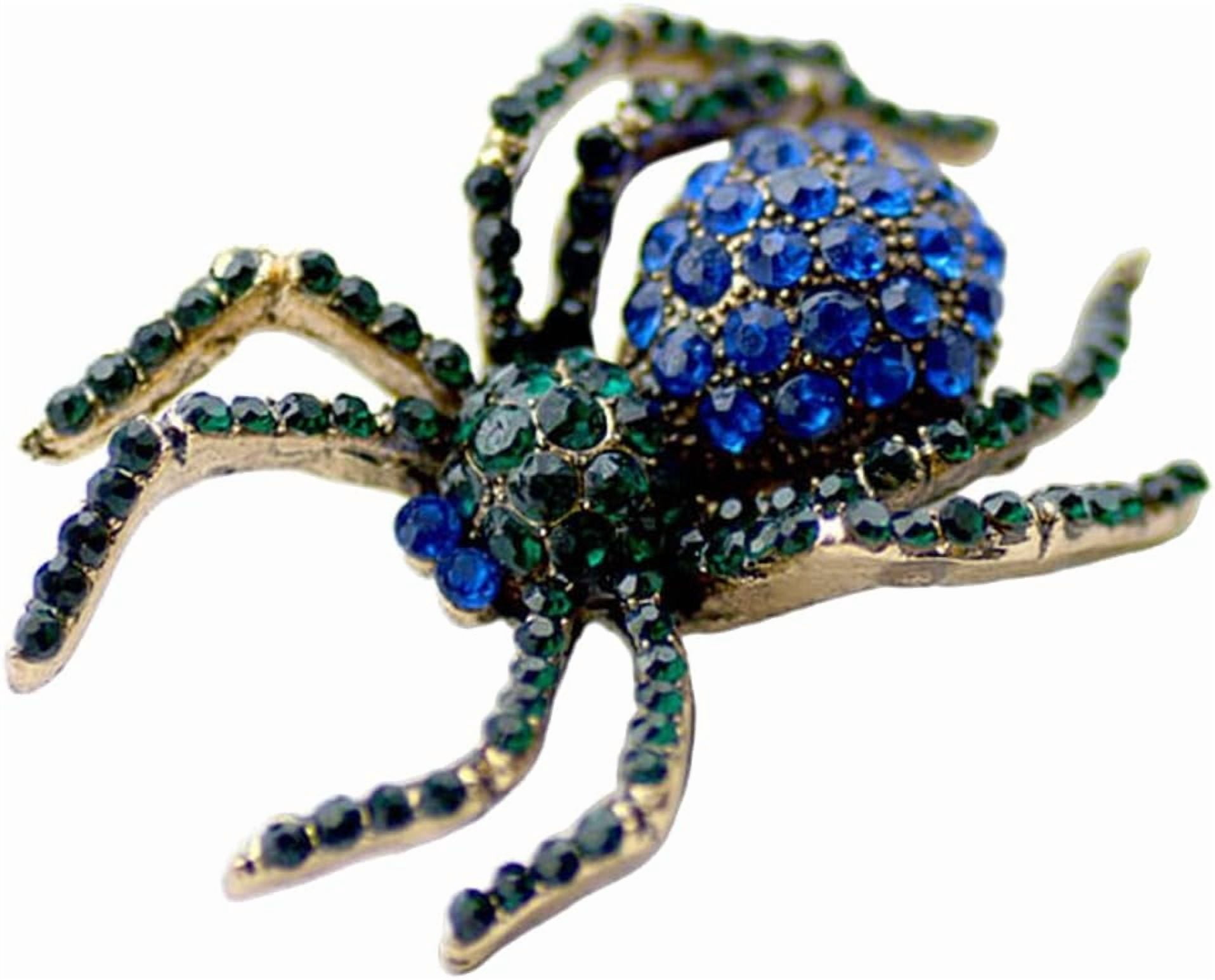 Rhinestone Spider Brooches and Pins for Women Antique Gold-Toned ...