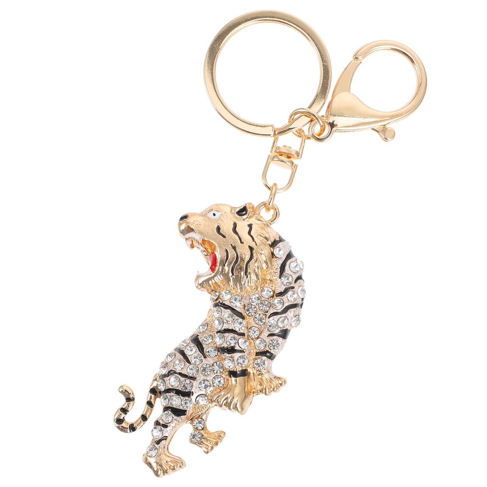 OUNONA Rhinestone Tiger Key Ring 1 Set Bag Hanging Pendant Decorative ...