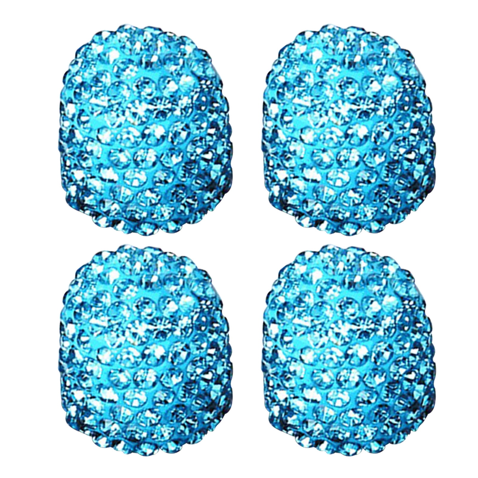 Rhinestone Studded Leak-Proof Tire Caps | 4-Pack Shiny Tire Bonnets for ...