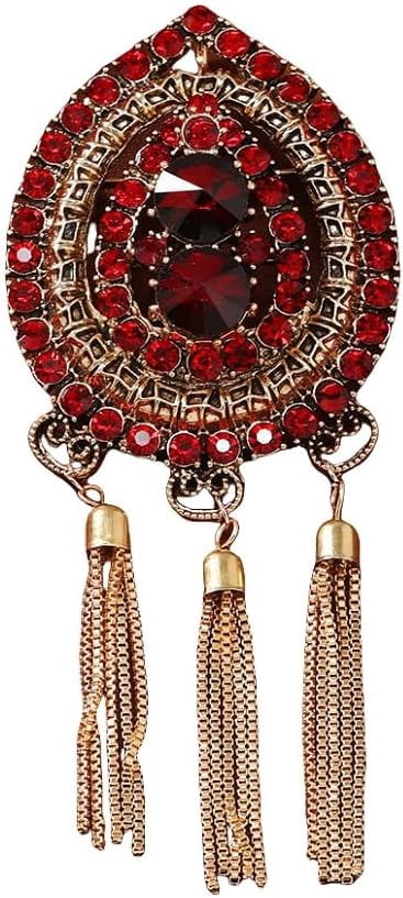 Rhinestone Teardrop Brooch Pin for Women Men Gold Plated Elegant Big ...
