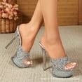 Rhinestone Ultra-high Heel 15cm Summer Women's Waterproof Platform Car ...