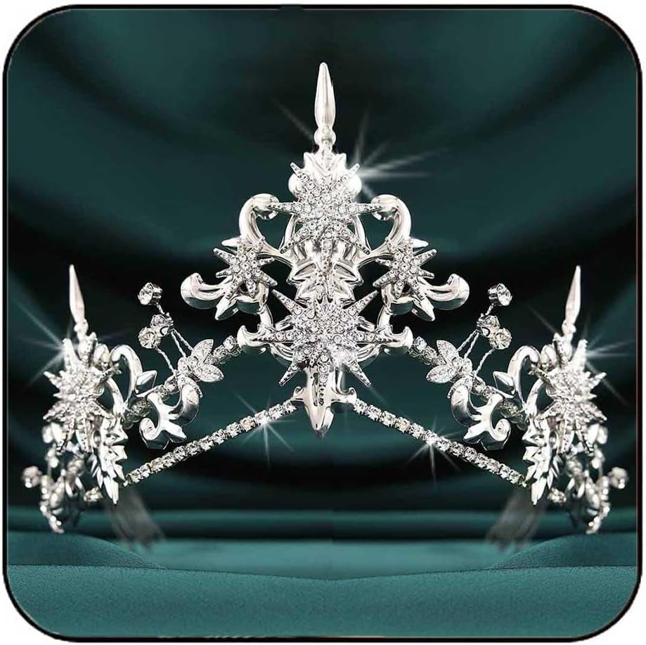 Rhinestone Wedding Tiara Crown Silver Crystal Star Headwear Costume ...