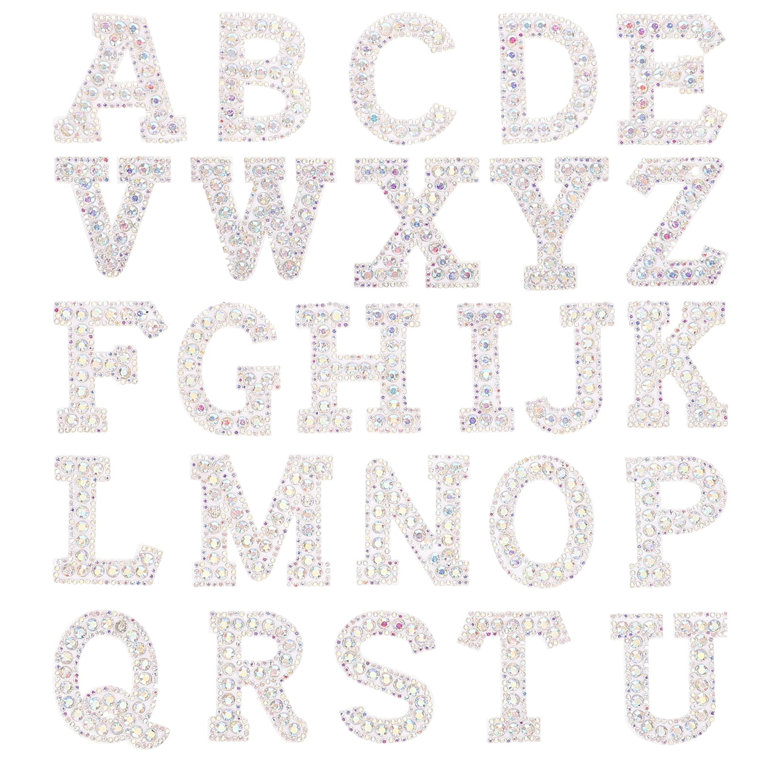 26pcs Rhinestone Iron On Letters Alphabet Patches for DIY Decoration ...