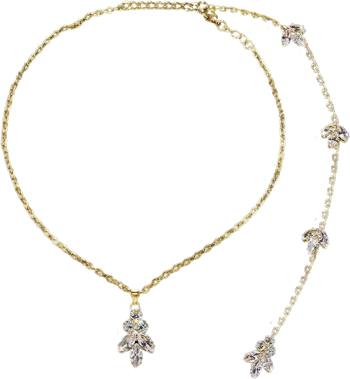 Rhinestones Backdrop Necklace For Backless Dress Women Bridal Back ...