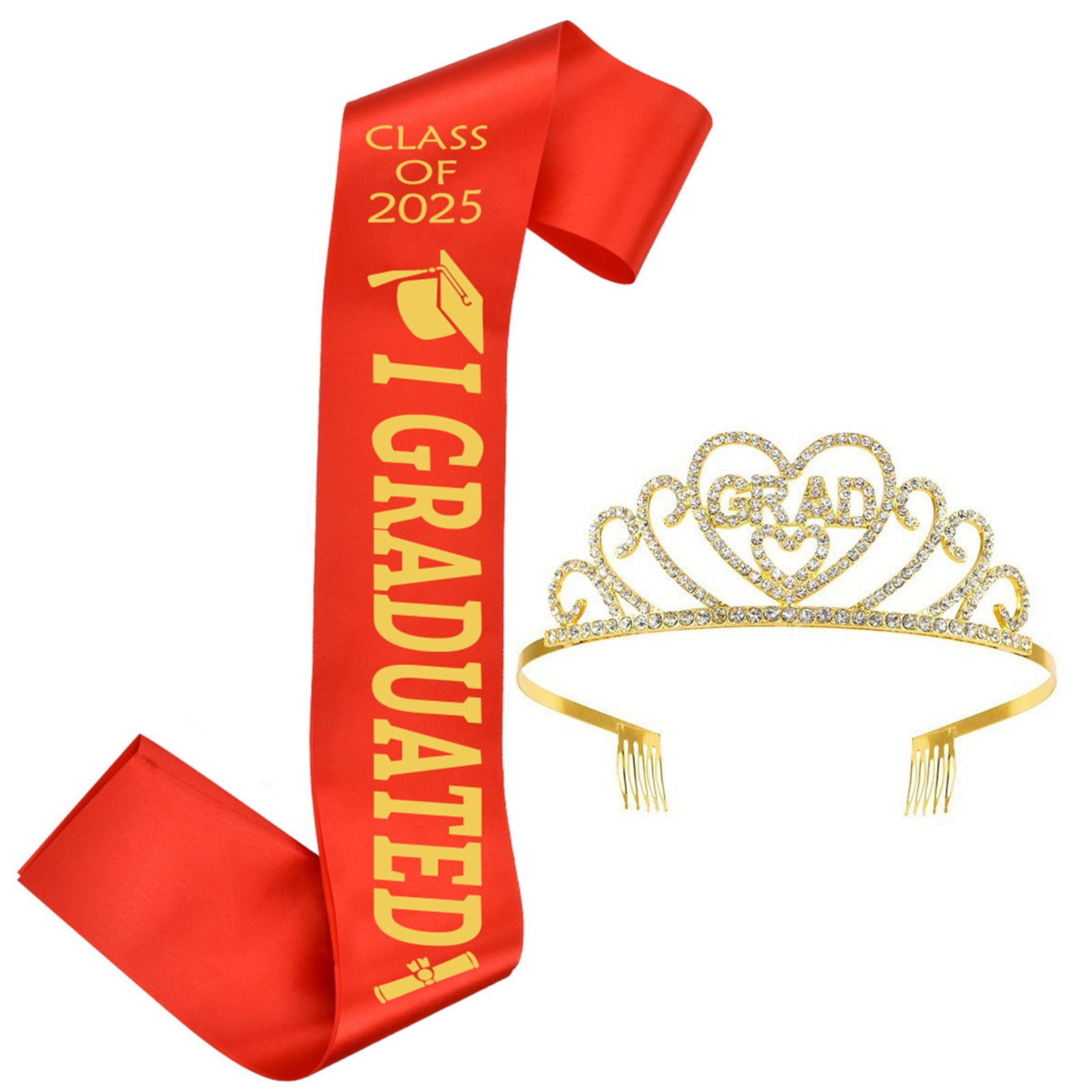 Rhinestones Crowns and Sash Suit Adjustable 2025 Graduation Shoulder ...