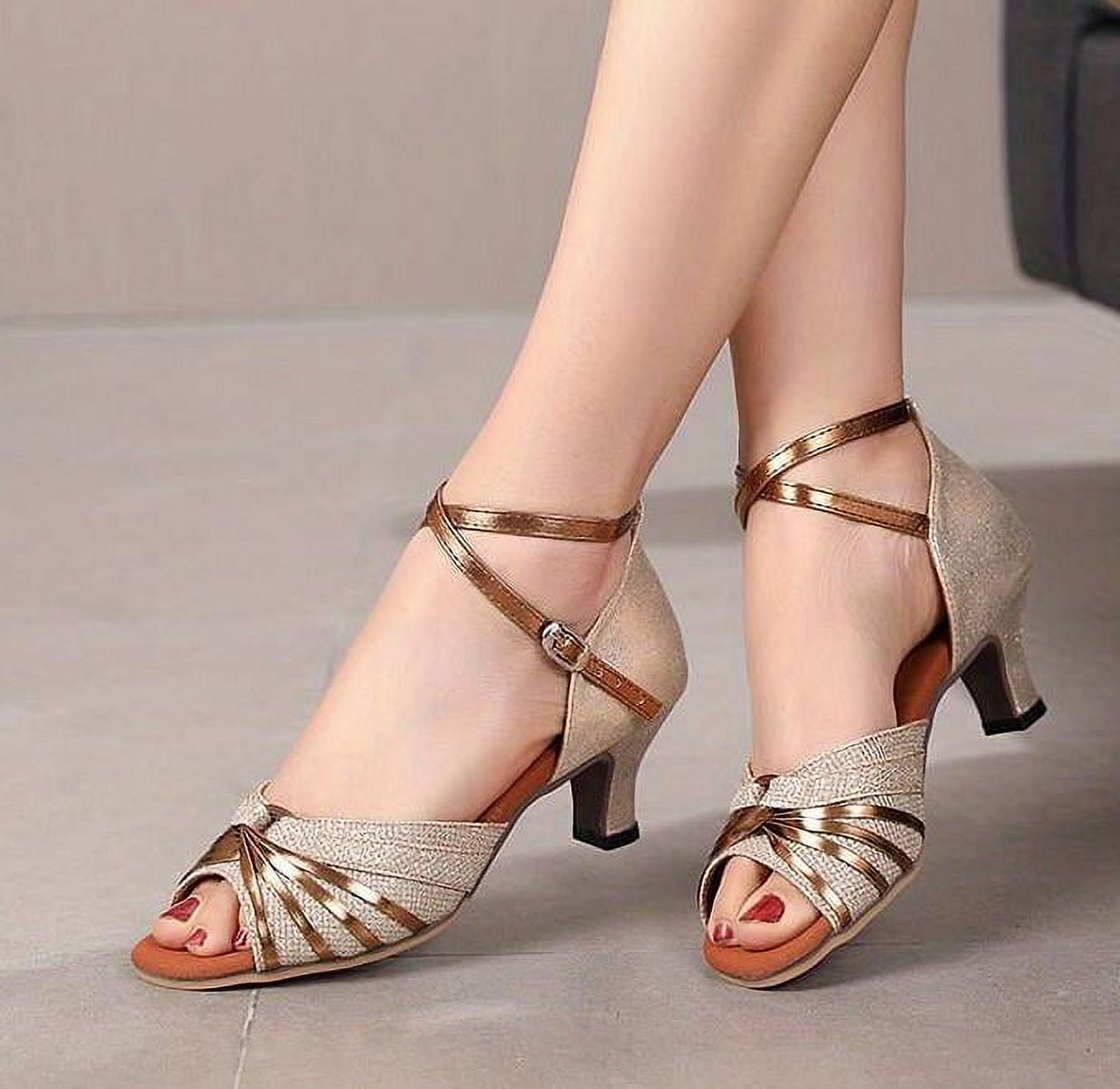 Rhinestones Dress Sandals Shoes For Women Ladies Gold Silver Glittering ...