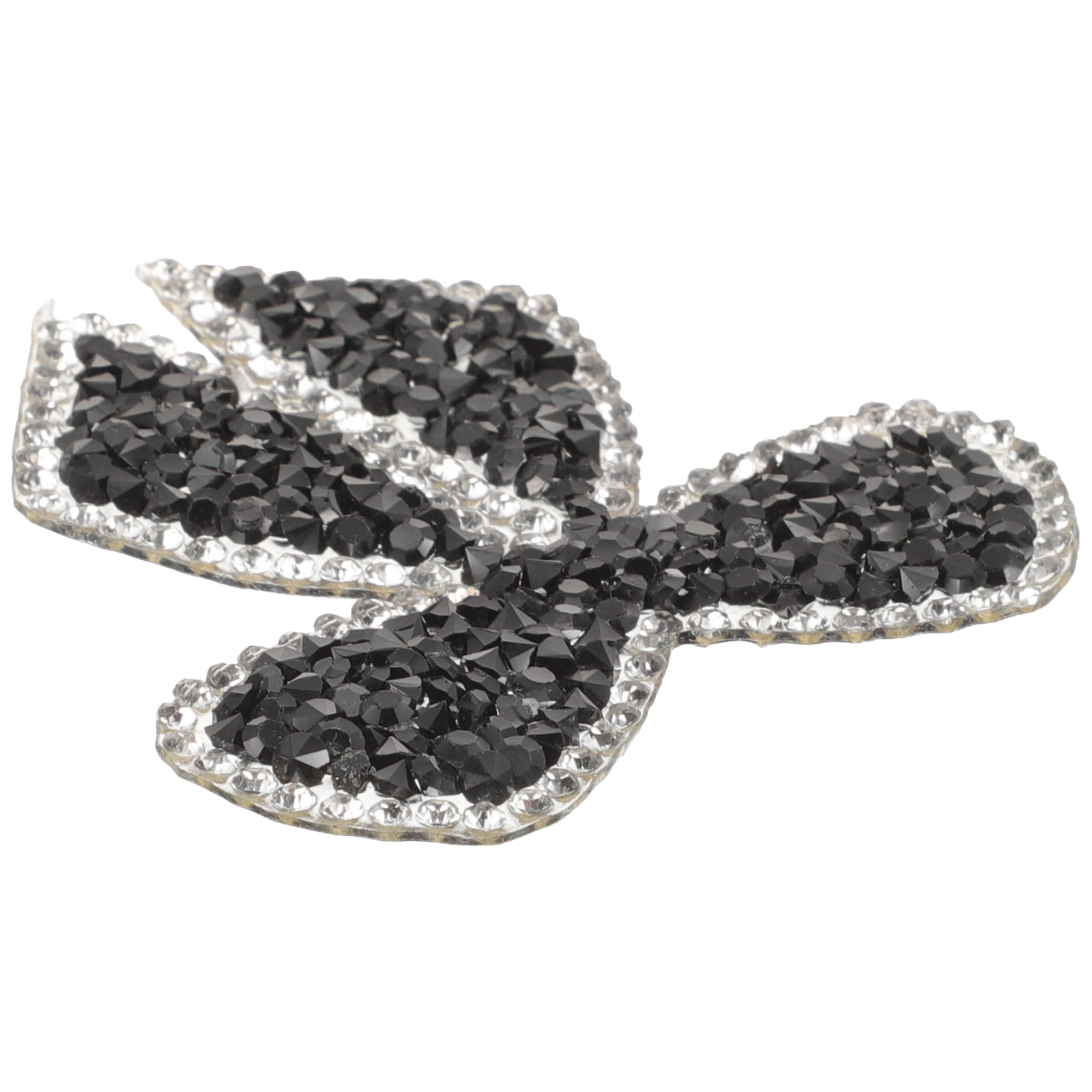 SOPOTUTU Rhinestone Applique Patch Black Decorative Hot Melt Iron-On ...