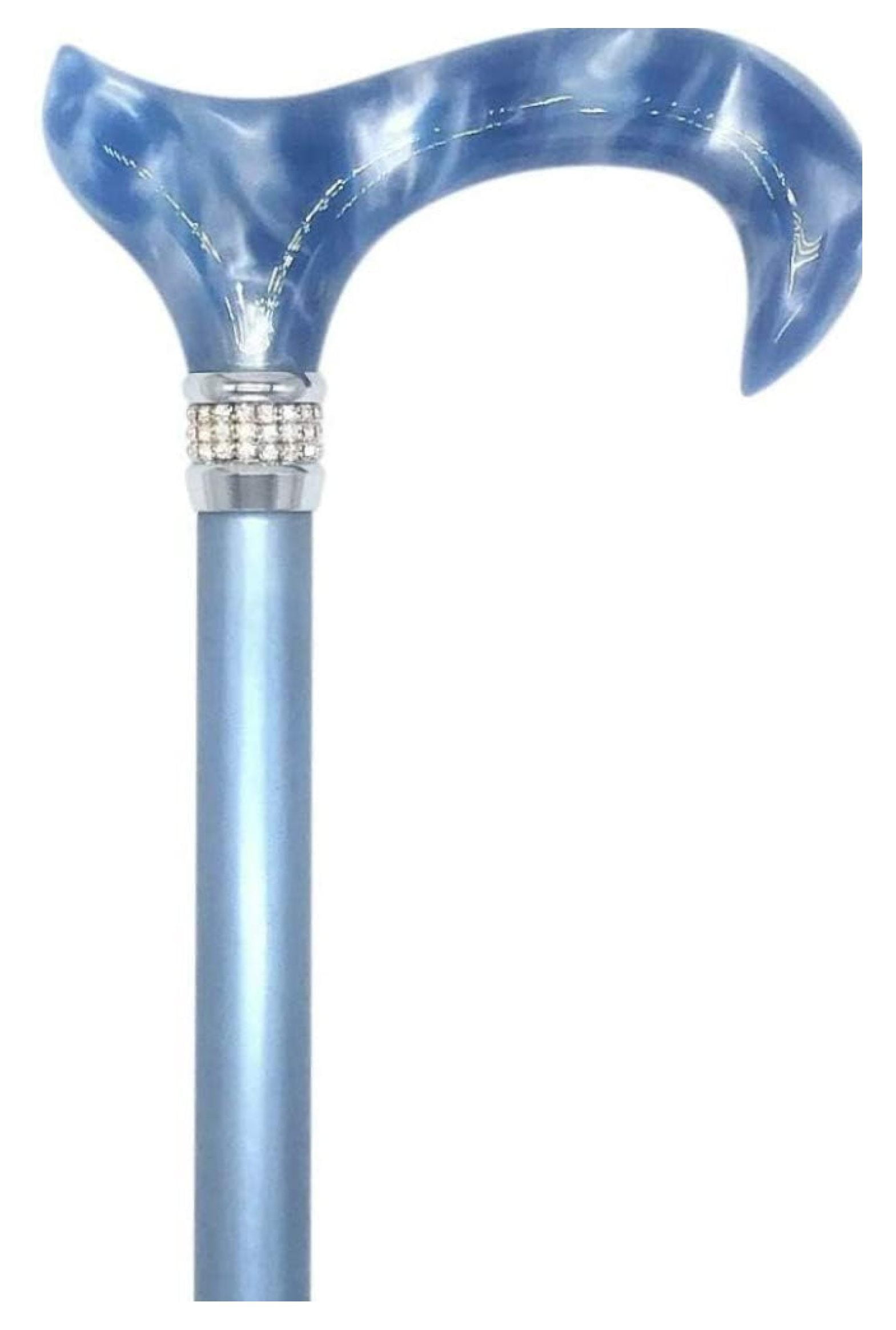 Rhinestones & Pearl Cane -Blue - 31-38” Adjustable Height Cane with ...