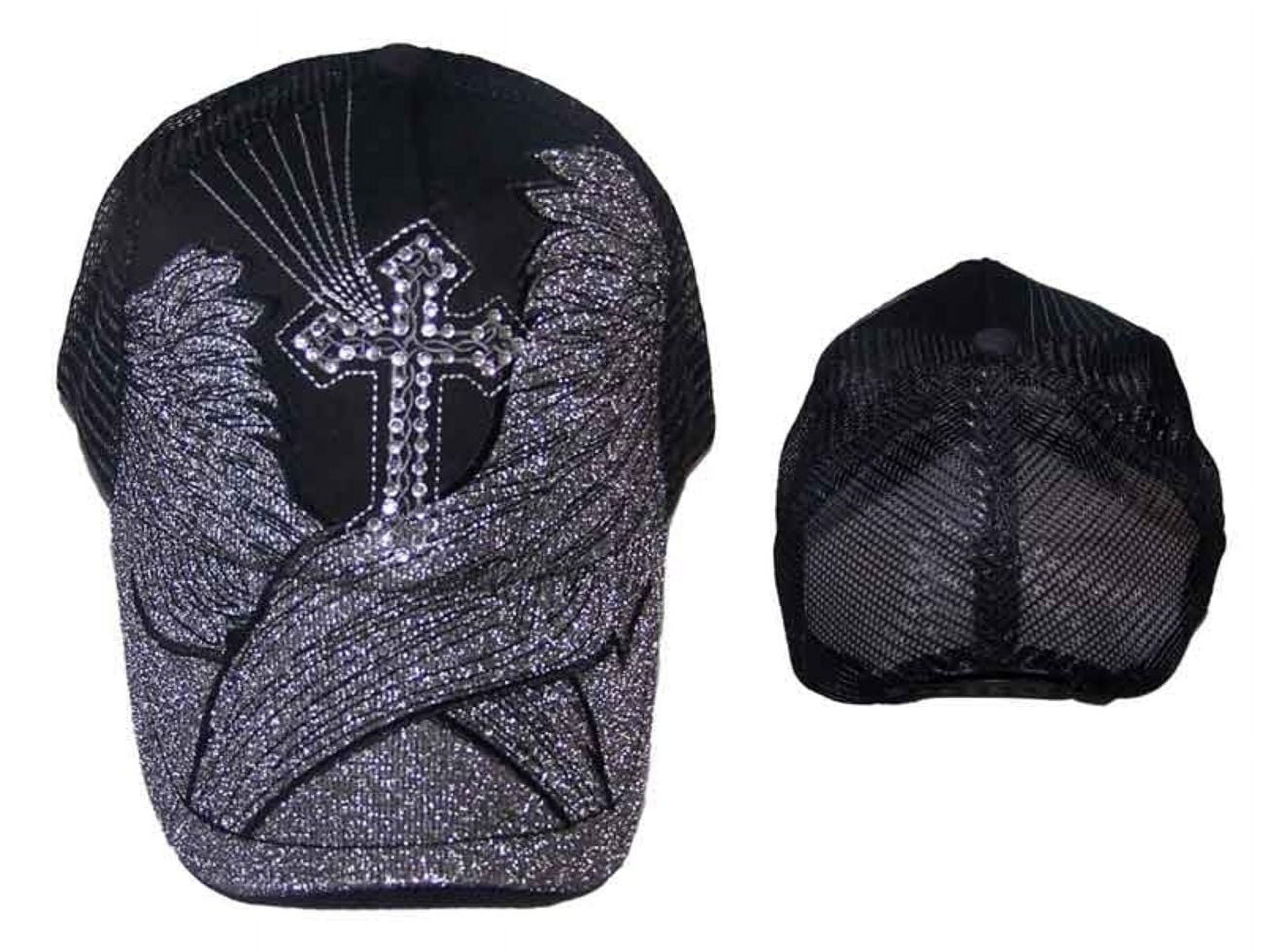 Rhinestones Silver Cross Christian Catholic Baseball Caps Embroidered ...