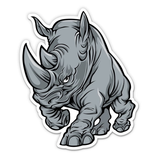 Rhino - 12" Vinyl Sticker Waterproof Decal - Walmart.com