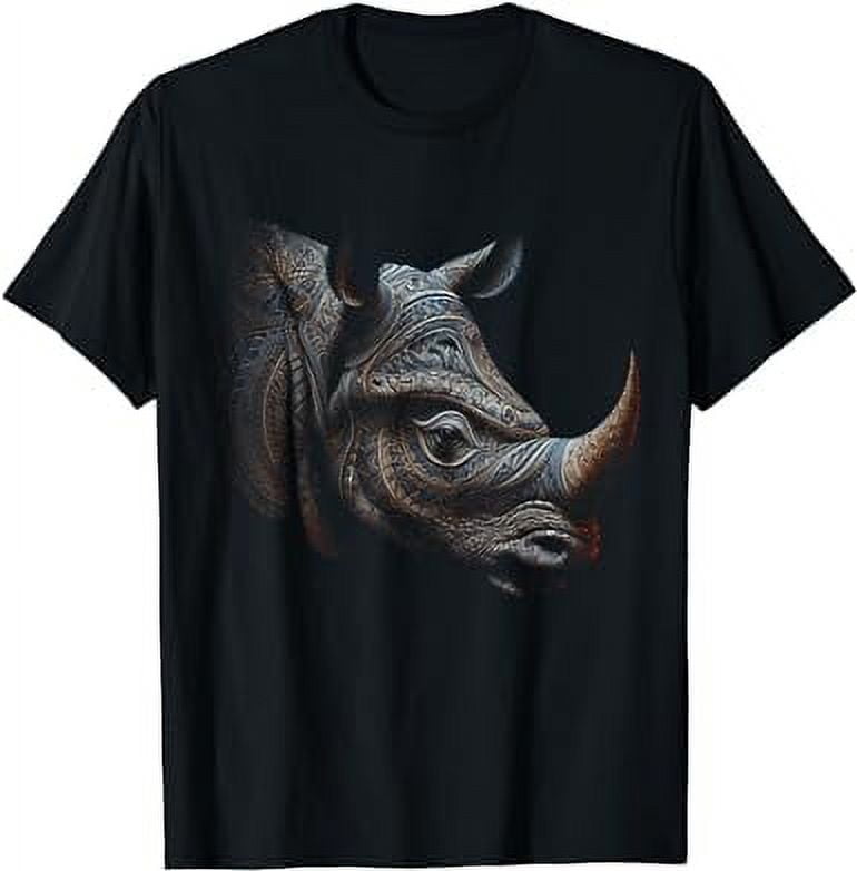 Rhino Artwork - Animal Art Motif Zoo Rhino T-Shirt - Walmart.com