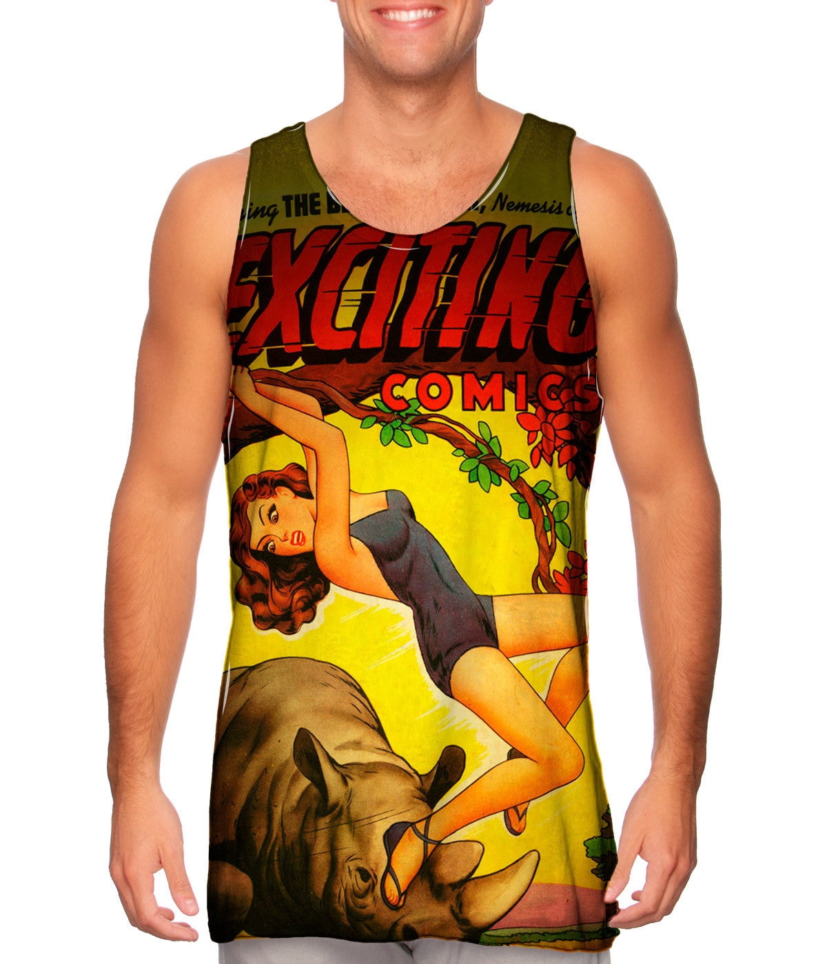 Rhino Attack Comic Retro Tank Top - Walmart.com