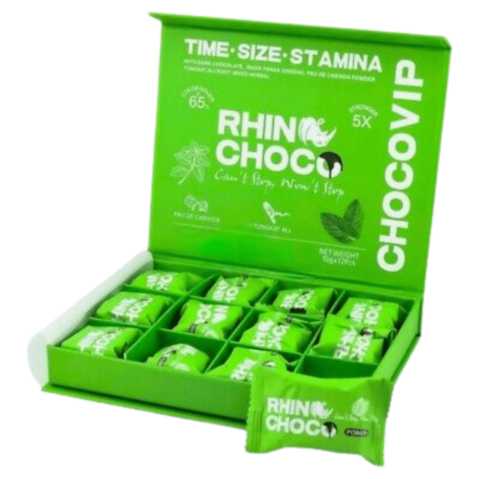 Rhino-Choco VIP Mint Chocolate for Men Extra Strength (10g) Box of 12 ...
