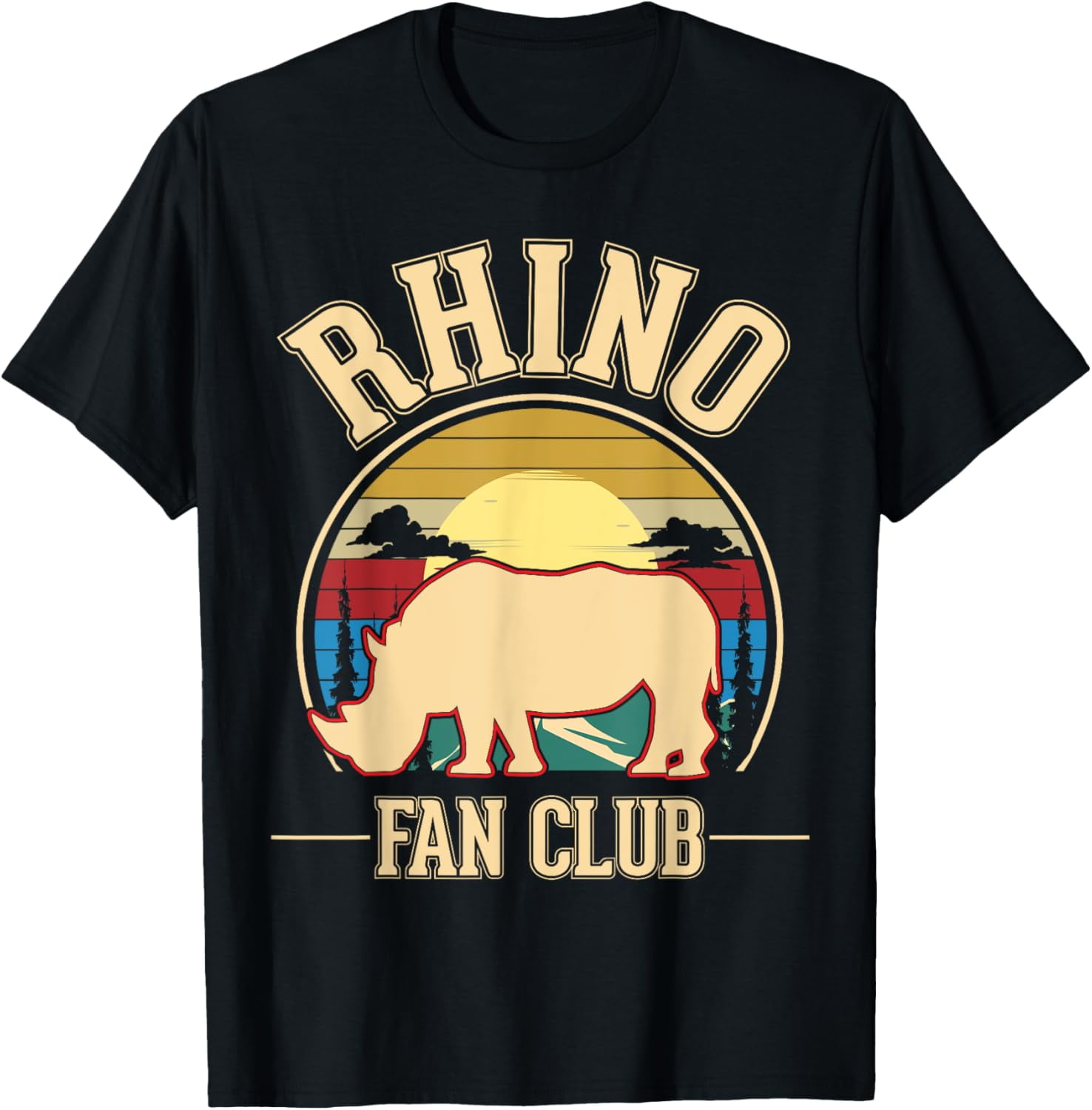 Rhino Fan Club Rhinoceros Rhino T-Shirt men and women can wear, black ...