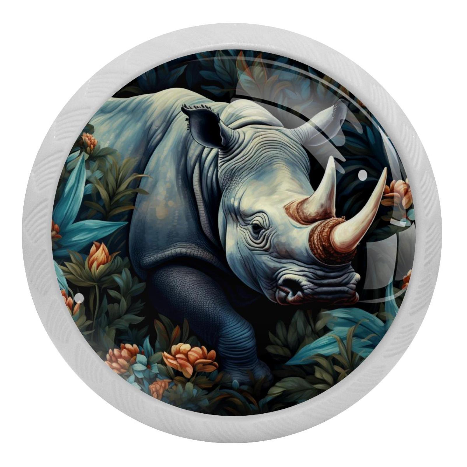 Rhino Fluorescent Drawer Pulls 4-Pack: Glow-in-the-Dark Round Cabinet Knobs for Kitchen ...