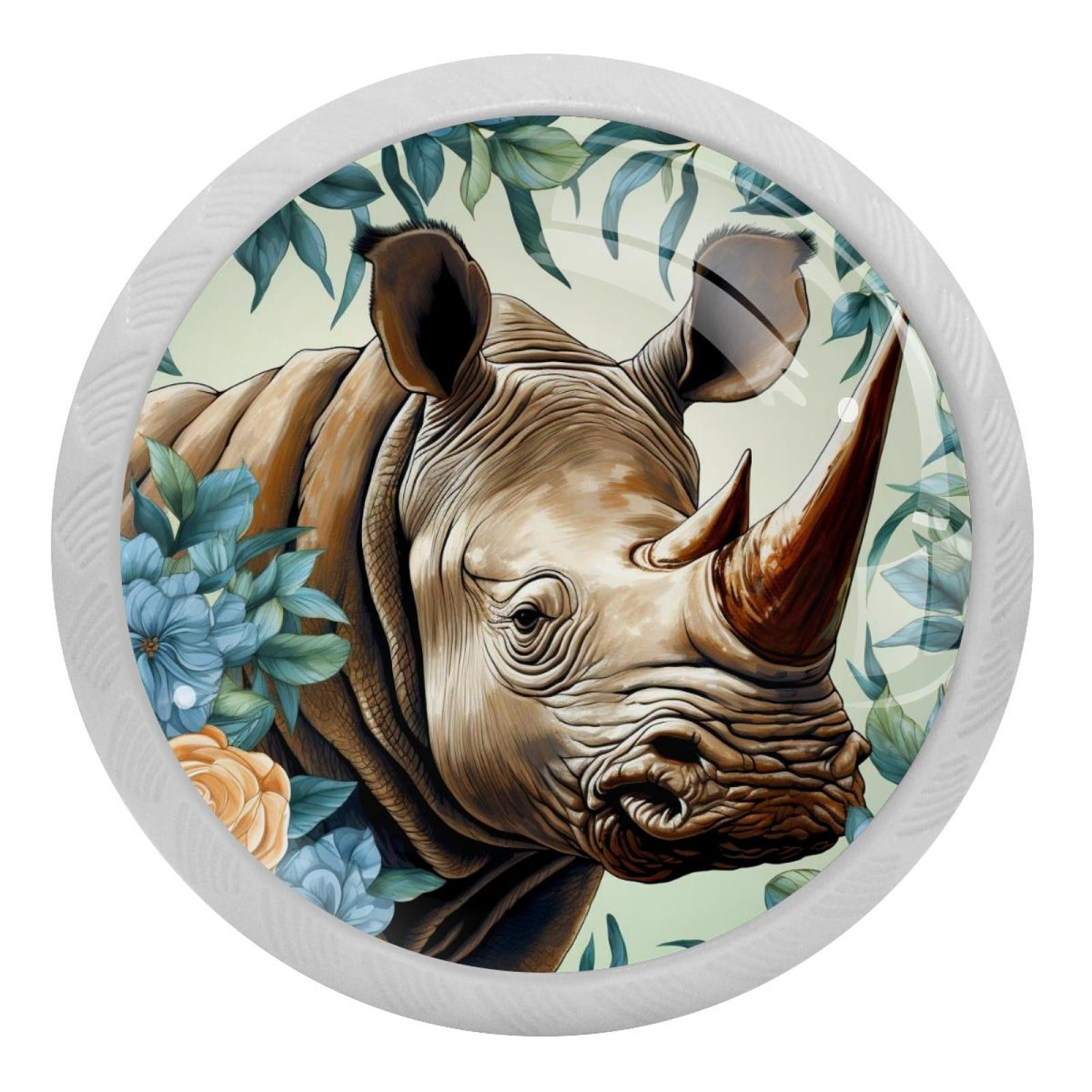 Rhino Fluorescent Drawer Pulls: Round 4-Pack - Glow-in-the-Dark Knobs for Cabinets, Wardrobes ...